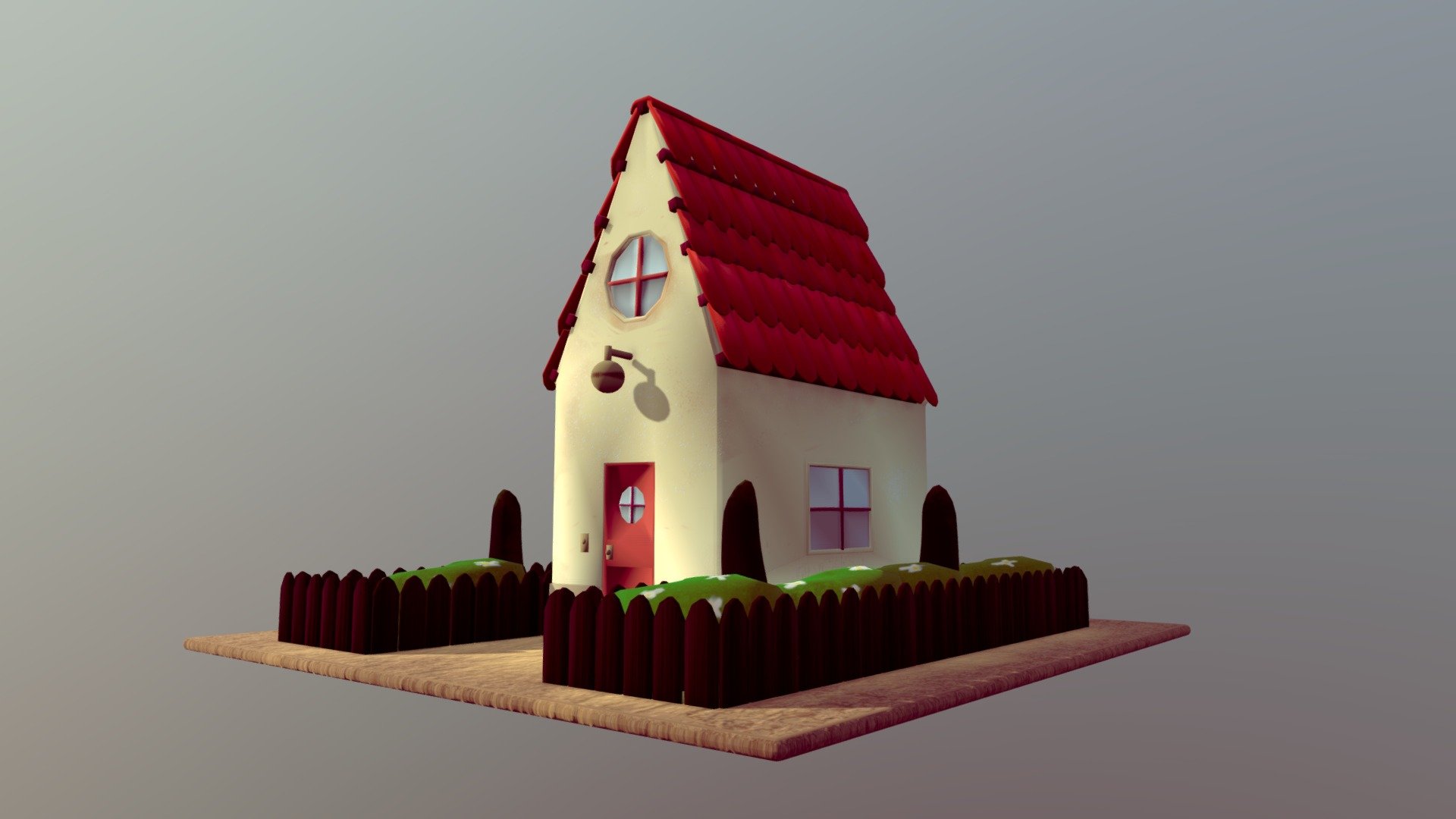 Little red house - Low Poly - Download Free 3D model by Naomimi ...