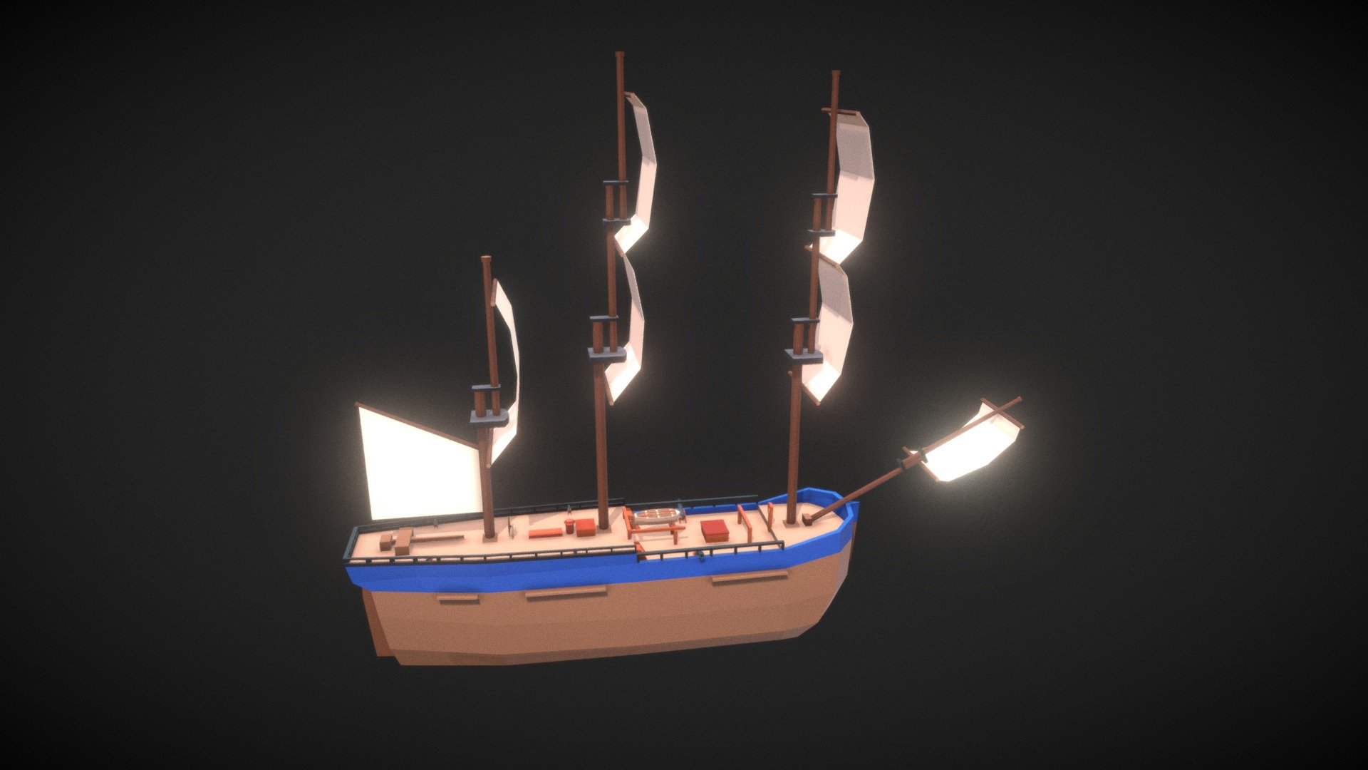 Endevour Ship - Low Poly - Download Free 3D model by Alex Martire ...