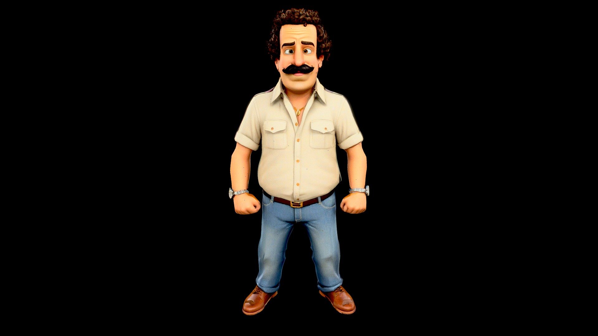 Pablo Escobar Character cartoon funny - Download Free 3D model by ...