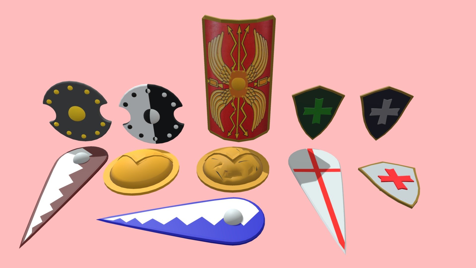 Low Poly Shields Pack - Download Free 3D model by gerophox [9356c89 ...