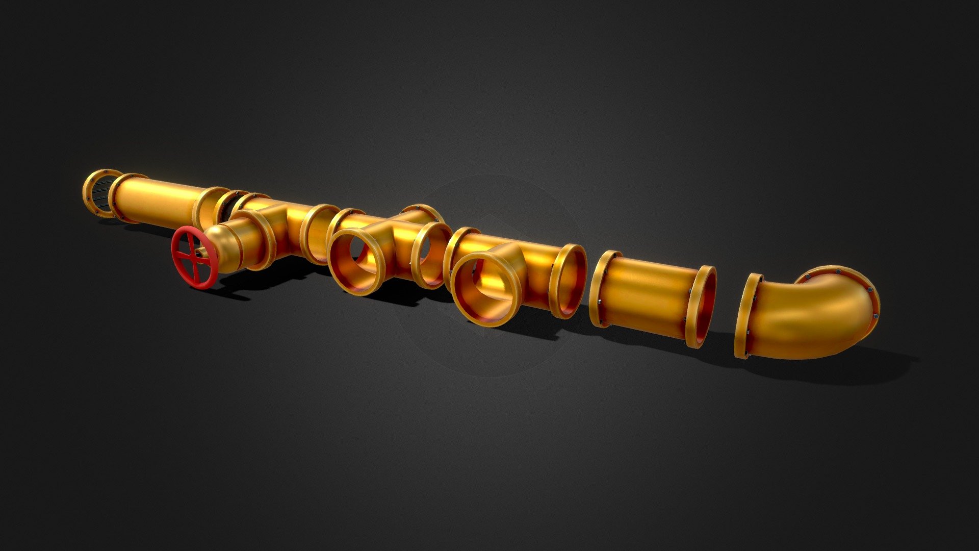 Modular stylized copper pipes - Download Free 3D model by RiZoRuS77 ...
