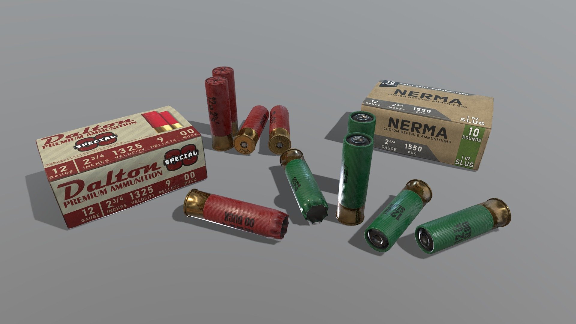 Shotgun Shells (00Buck and SLUG) 12-70 with Box - 3D model by RaVeN103 ...