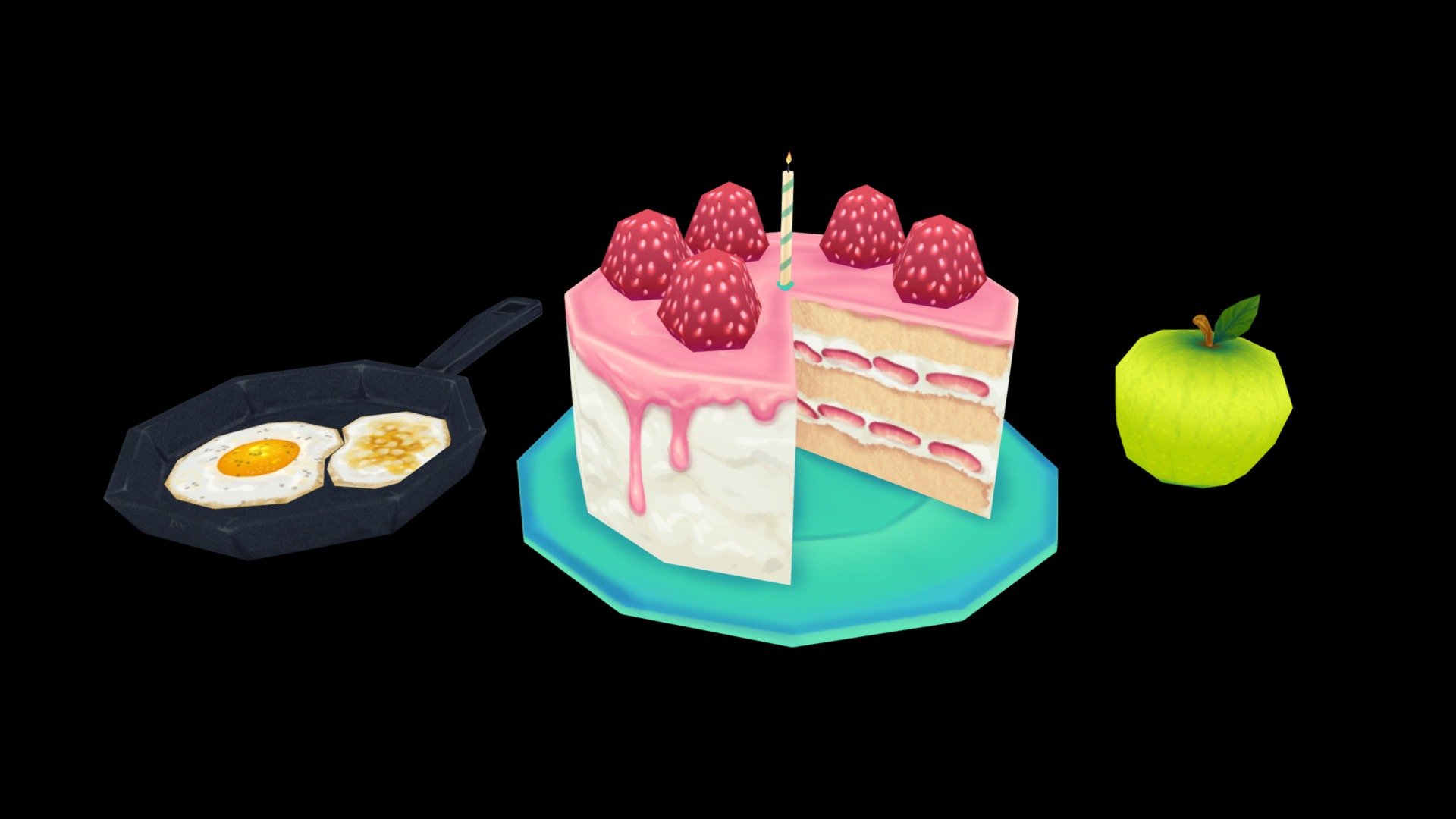 Low-poly food 1 - 3D model by noroalia [9362058] - Sketchfab