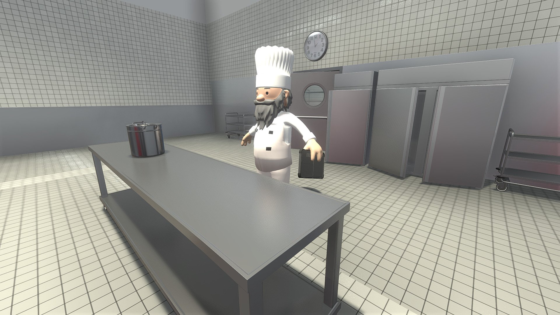 University Canteen (Wip-5) Head Chef - 3D model by VIS-All-3D (@VIS-All ...