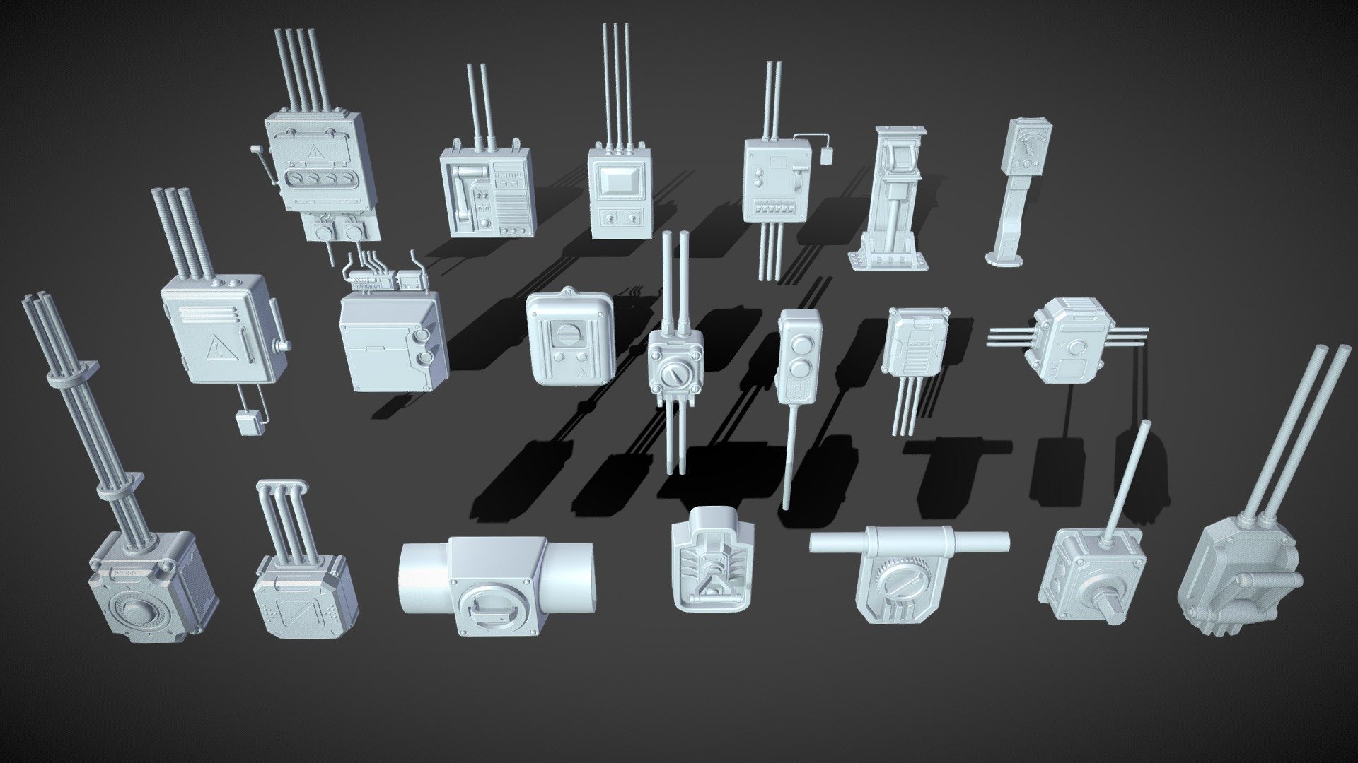 Industrial Switches - 20 pieces - 3D model by 3d.armzep [93654ee ...