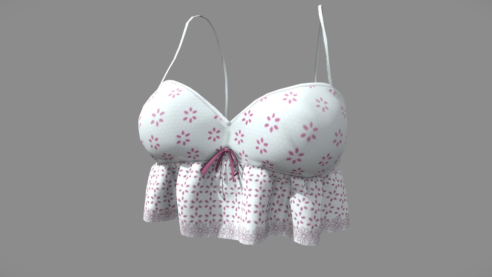 Female Frills Hem Bralette Top With Straps - Buy Royalty Free 3D model ...
