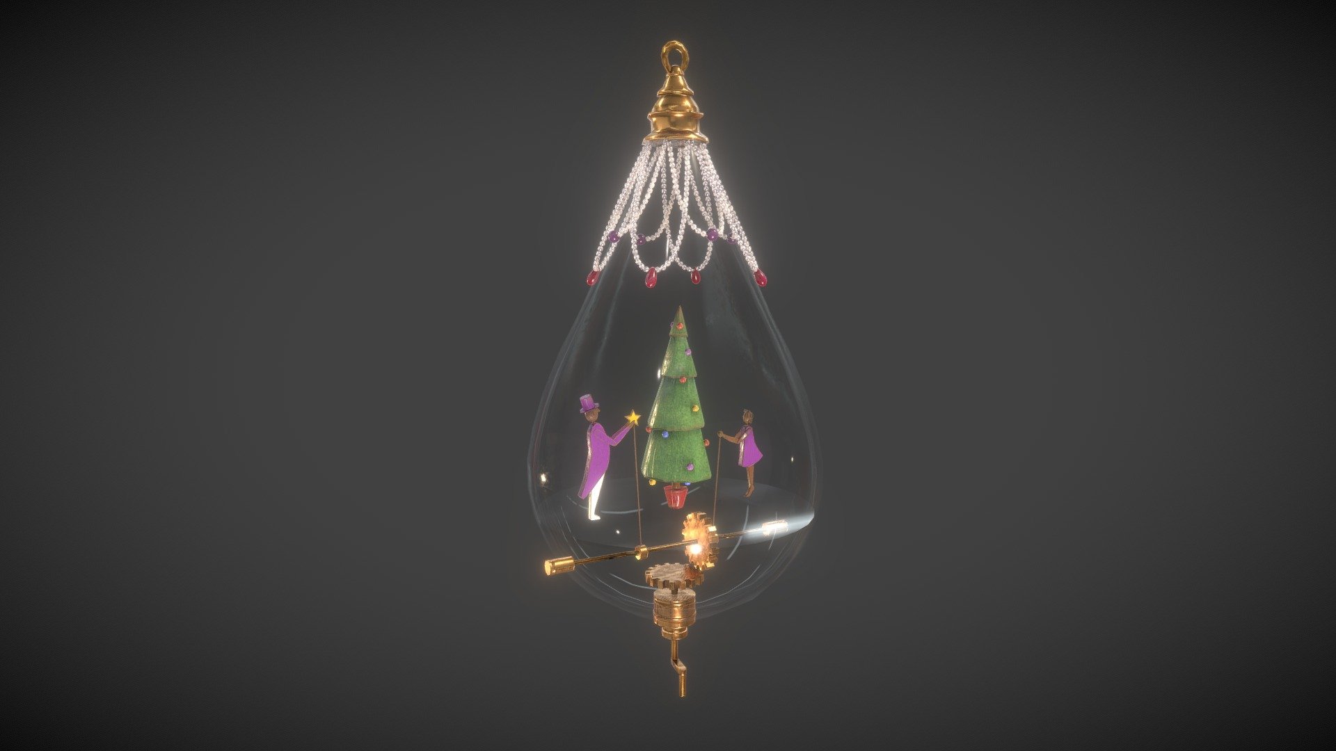 Animated Mechanical Christmas Glass Bauble - 3D model by Beck Hemsley ...