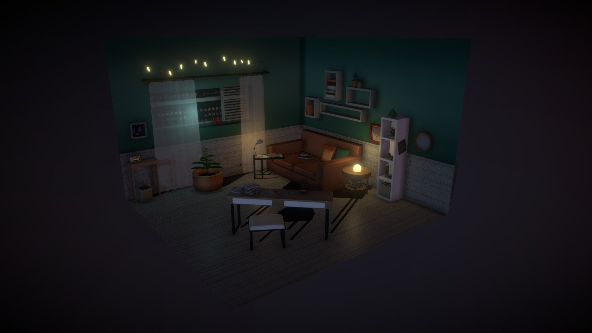 Isometric Interior Living Room - 3D model by Bryan Teng (@lazybryan ...