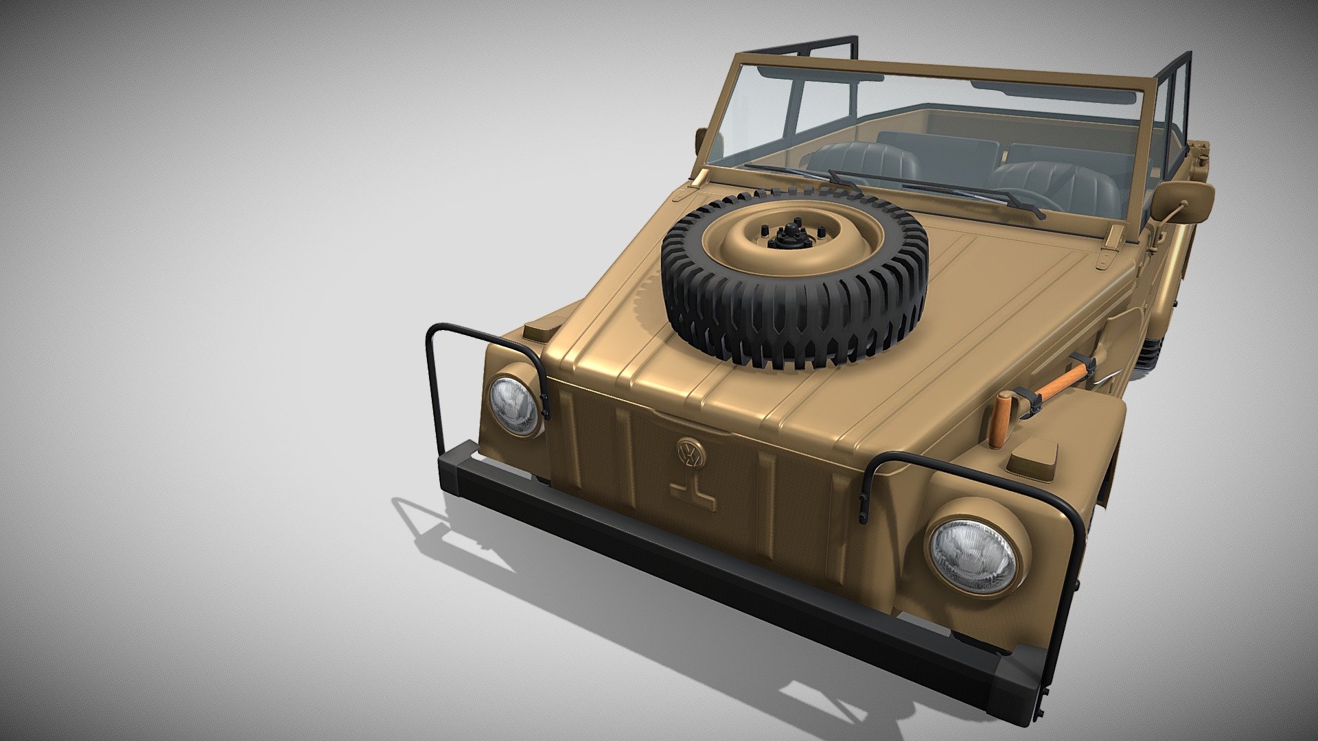 VW Type 181 with interior Army - Buy Royalty Free 3D model by ...
