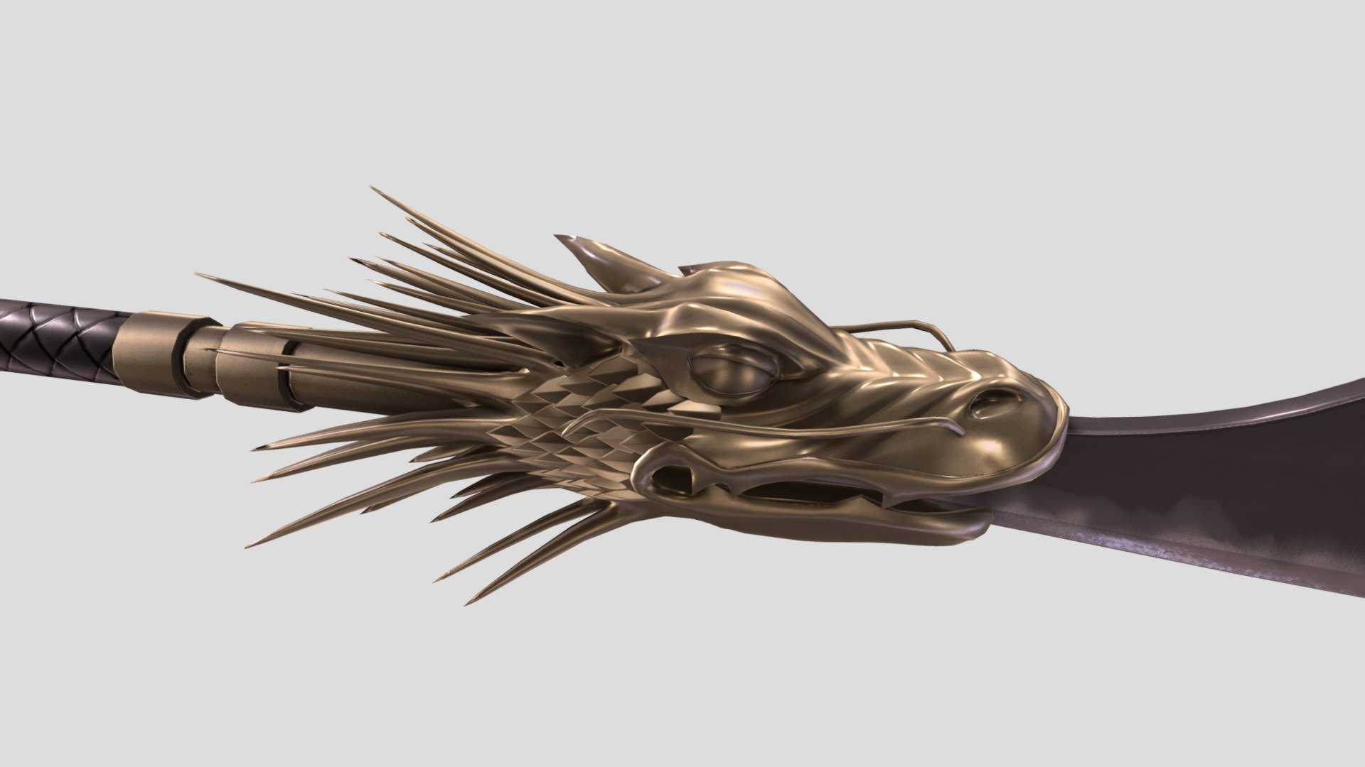 Green Dragon Crescent Blade - 3D model by NicciAult [9378ef2] - Sketchfab