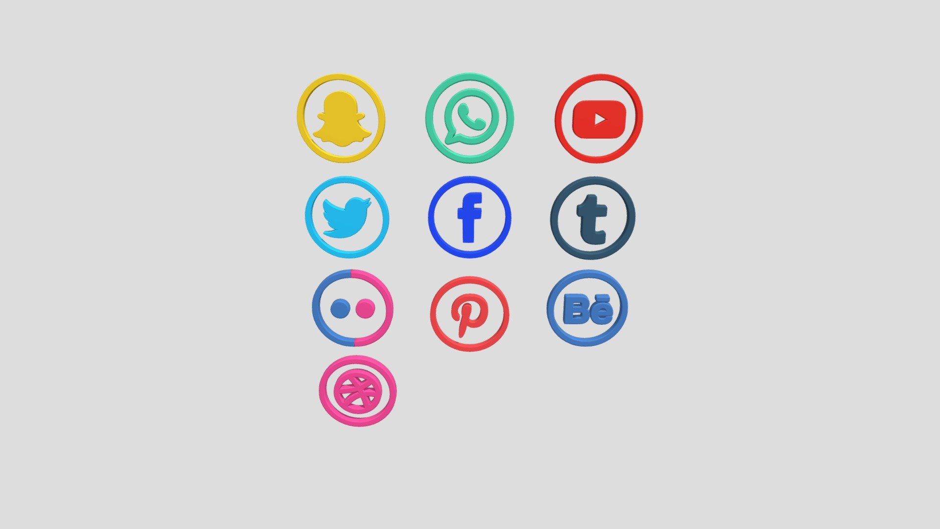 Social Media Icons_ Anil Jaco - Download Free 3D model by aniljaco ...