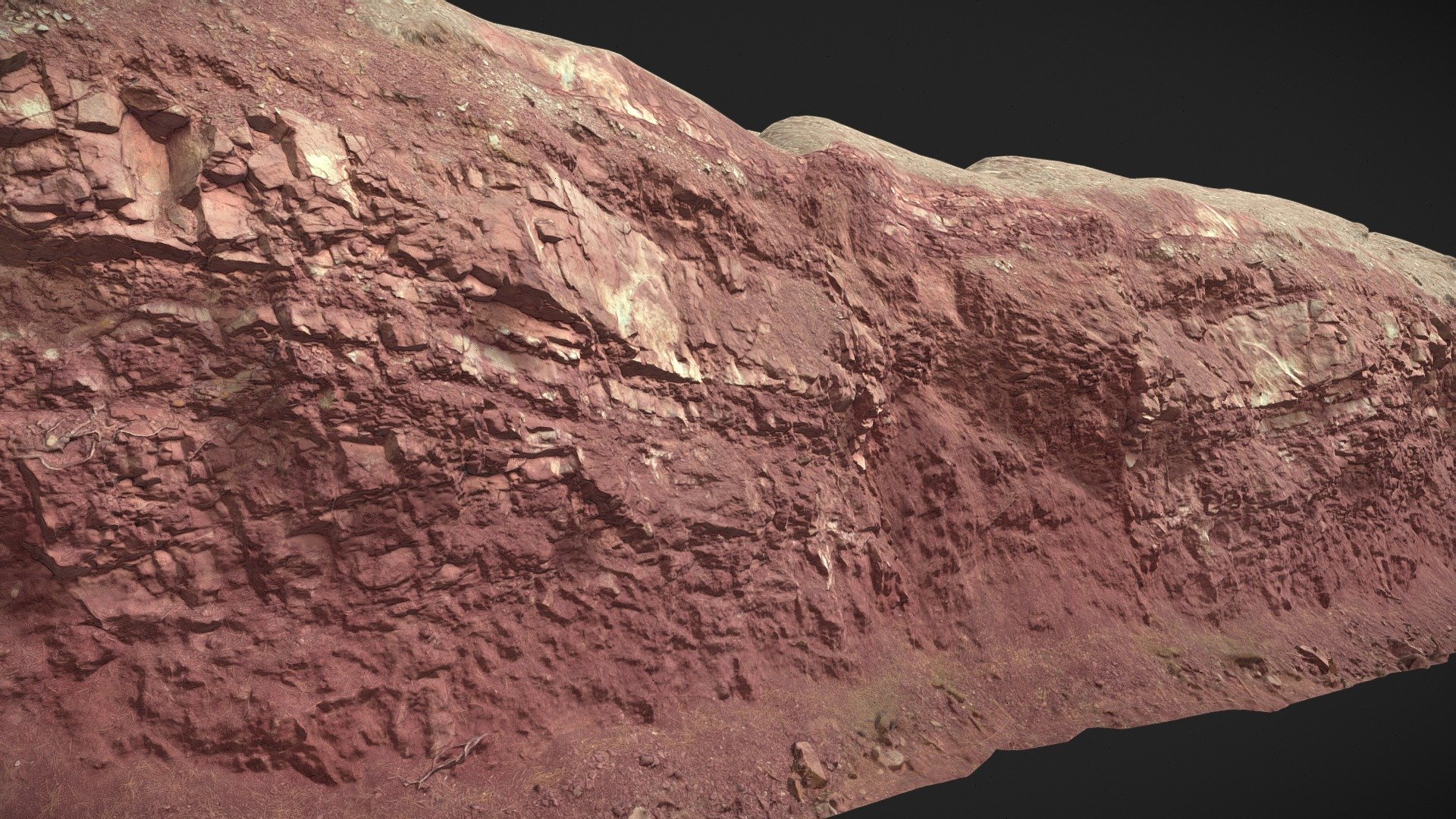 Red Desert Cliff Rock Overhang Scan - Buy Royalty Free 3D model by Per ...