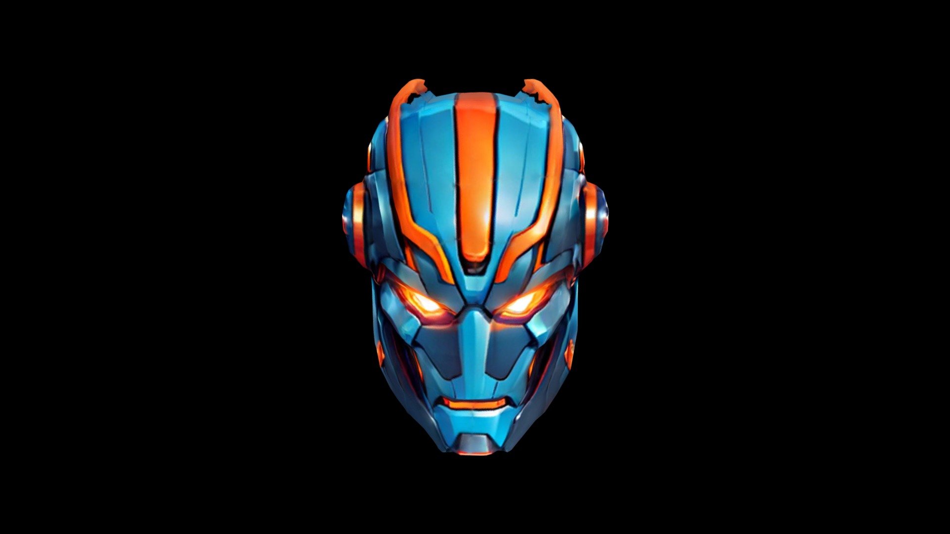 The image features a close-up of a mask with glo - Download Free 3D ...