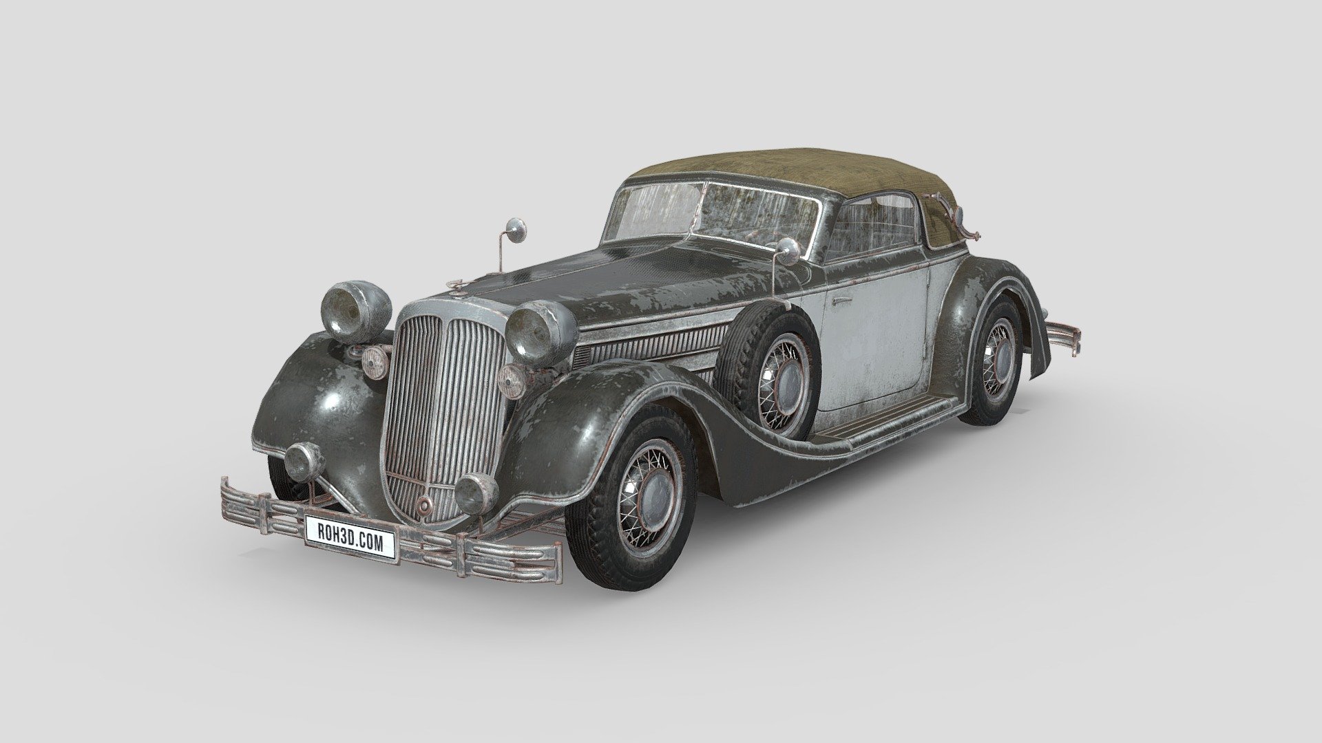 Dirty Car - Horch 853 A Sport Cabriolet 1937 - Buy Royalty Free 3D ...