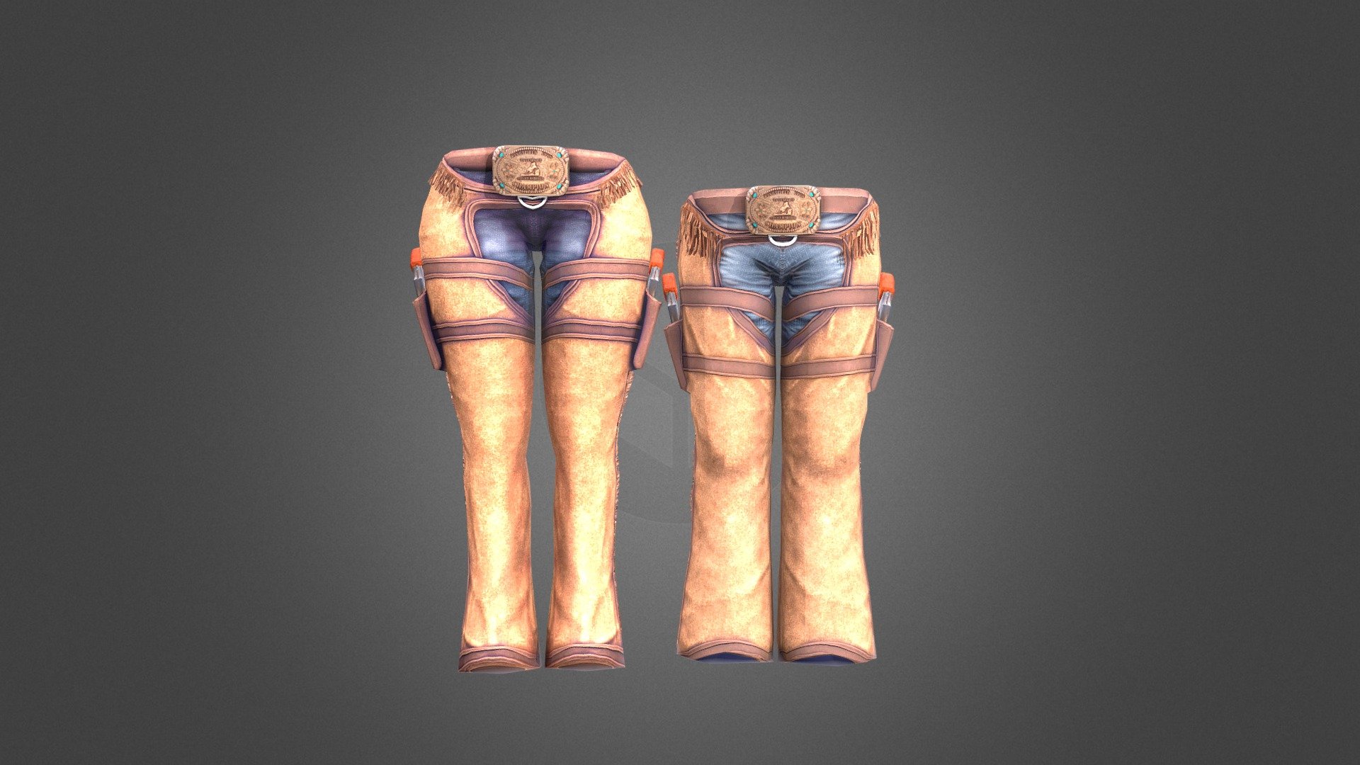 Western Chaps | Wearable - 3D model by Low Poly Models ...