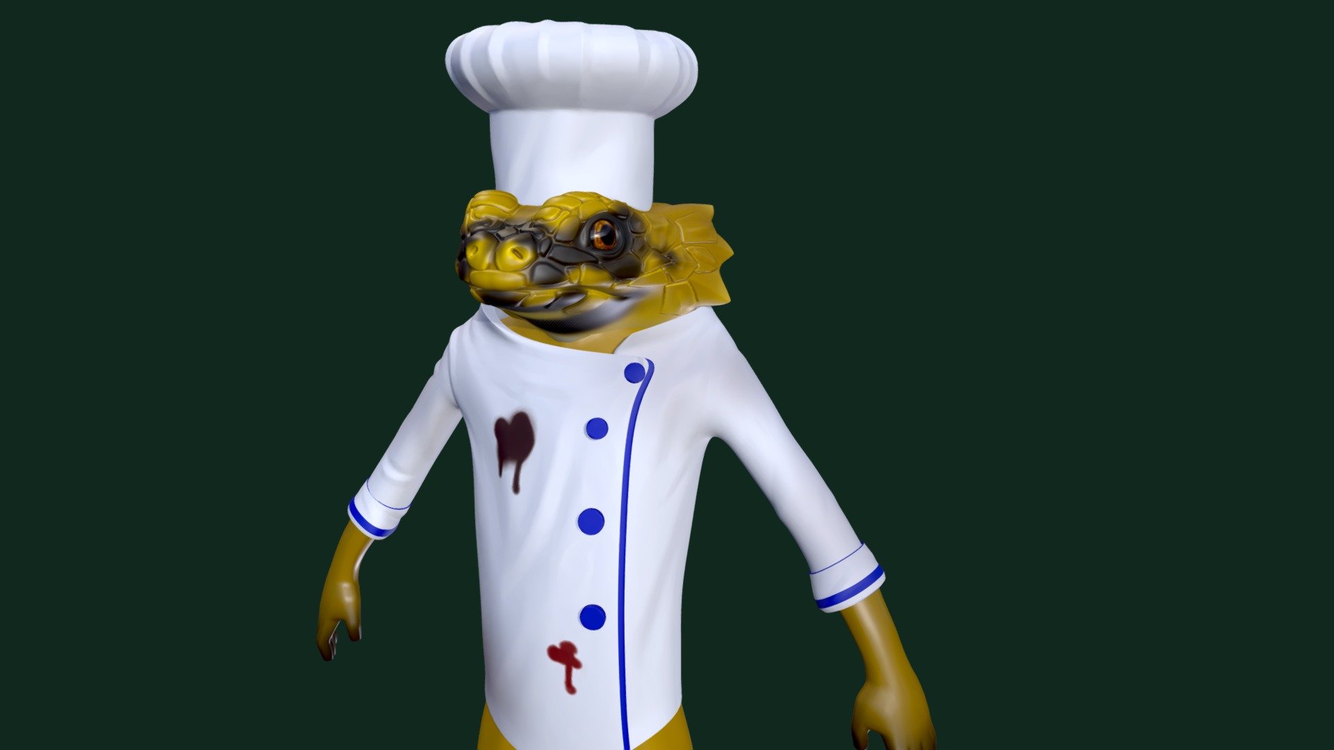 lizard chef - 3D model by Estéban Muñoz Celis (@Esteban_Munoz_Celis ...