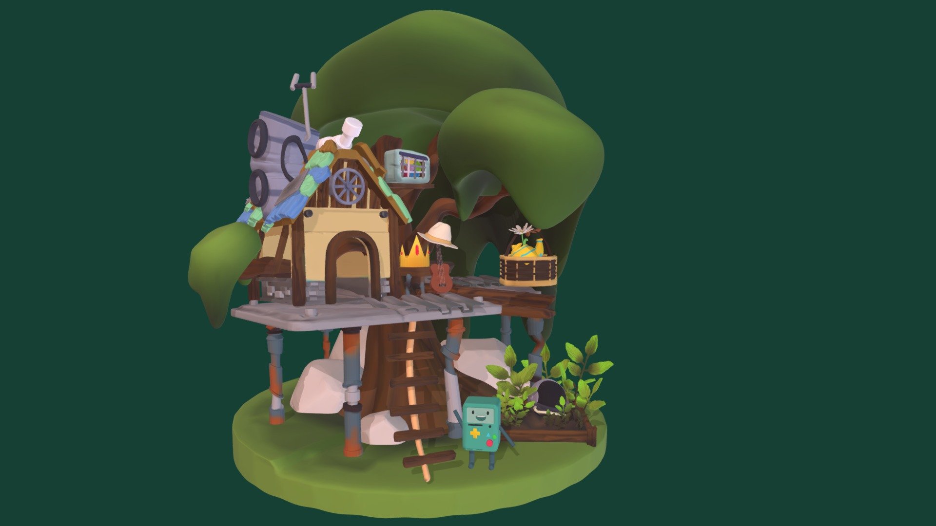 BMO's Treehouse - 3D model by Bianca Tanasescu (@biancatanasescu ...