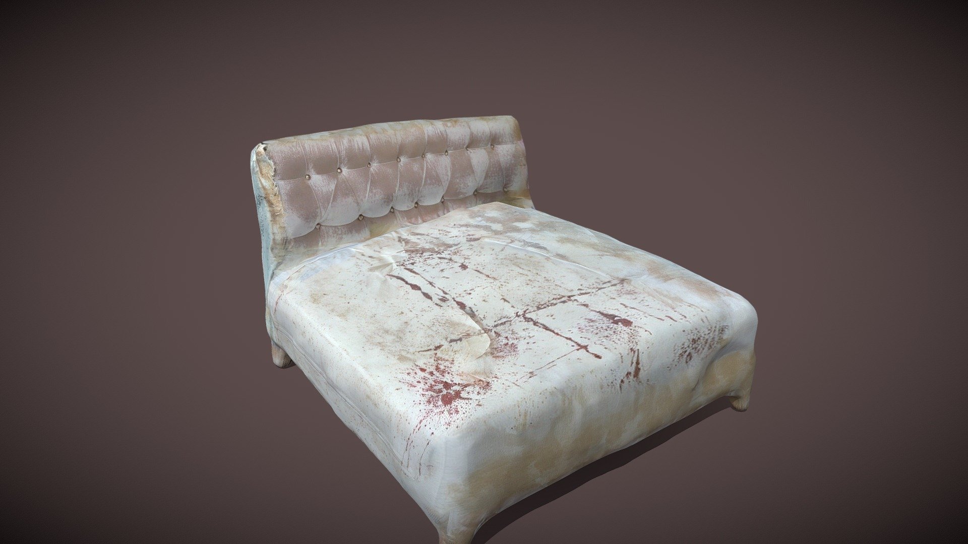 Pink Studded Velvet Bed - Murder Scene - Buy Royalty Free 3D model by ...