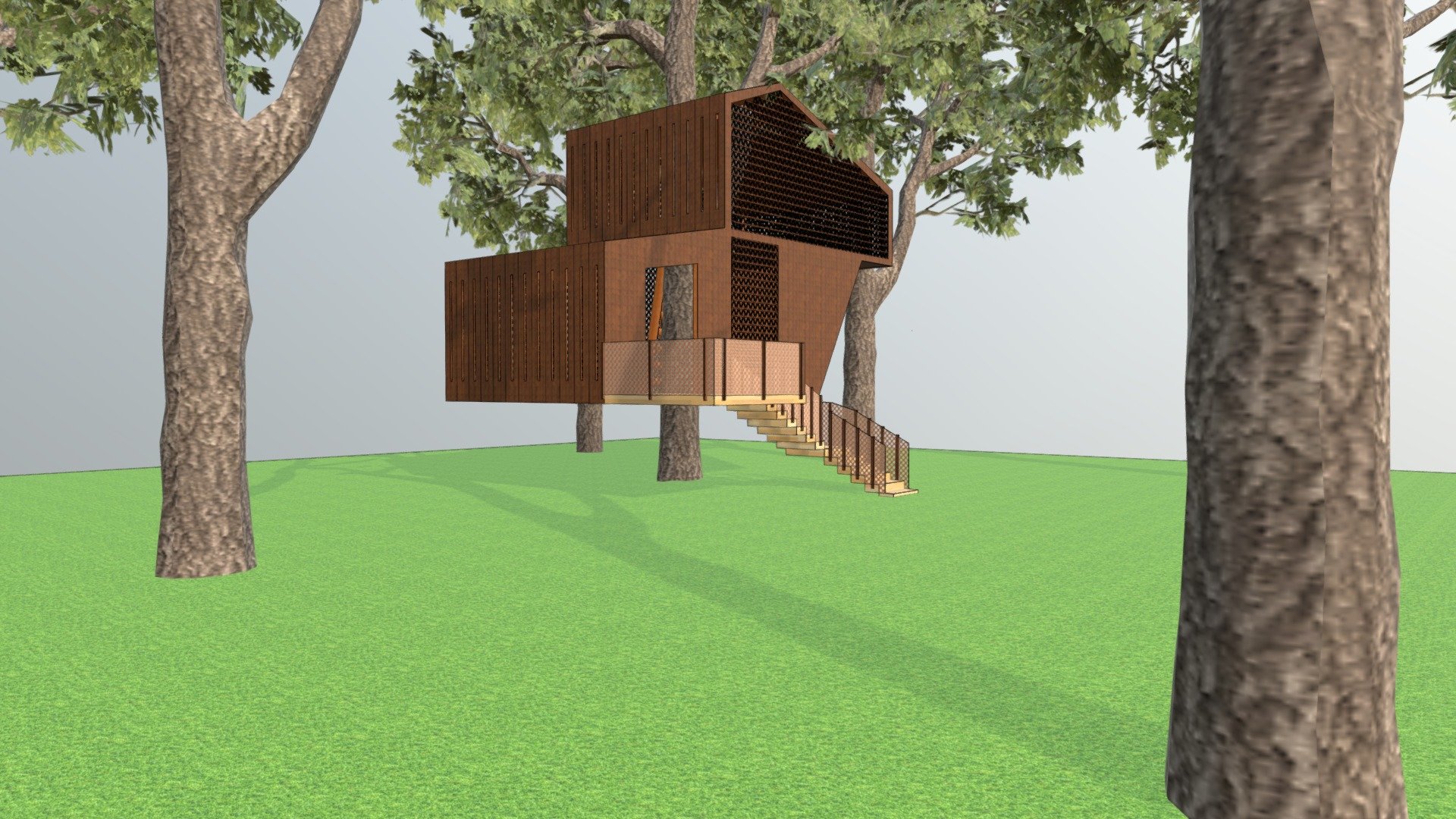 Tree House Semi II - 3D model by tirzoj [938d6e0] - Sketchfab