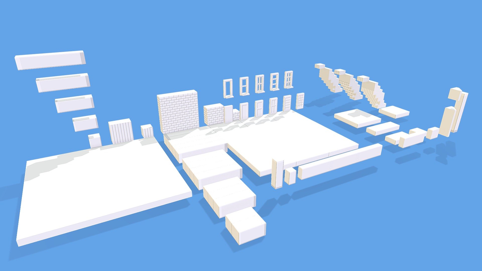 Pack of Minecraft like simple brick-blocks - Download Free 3D model by ...
