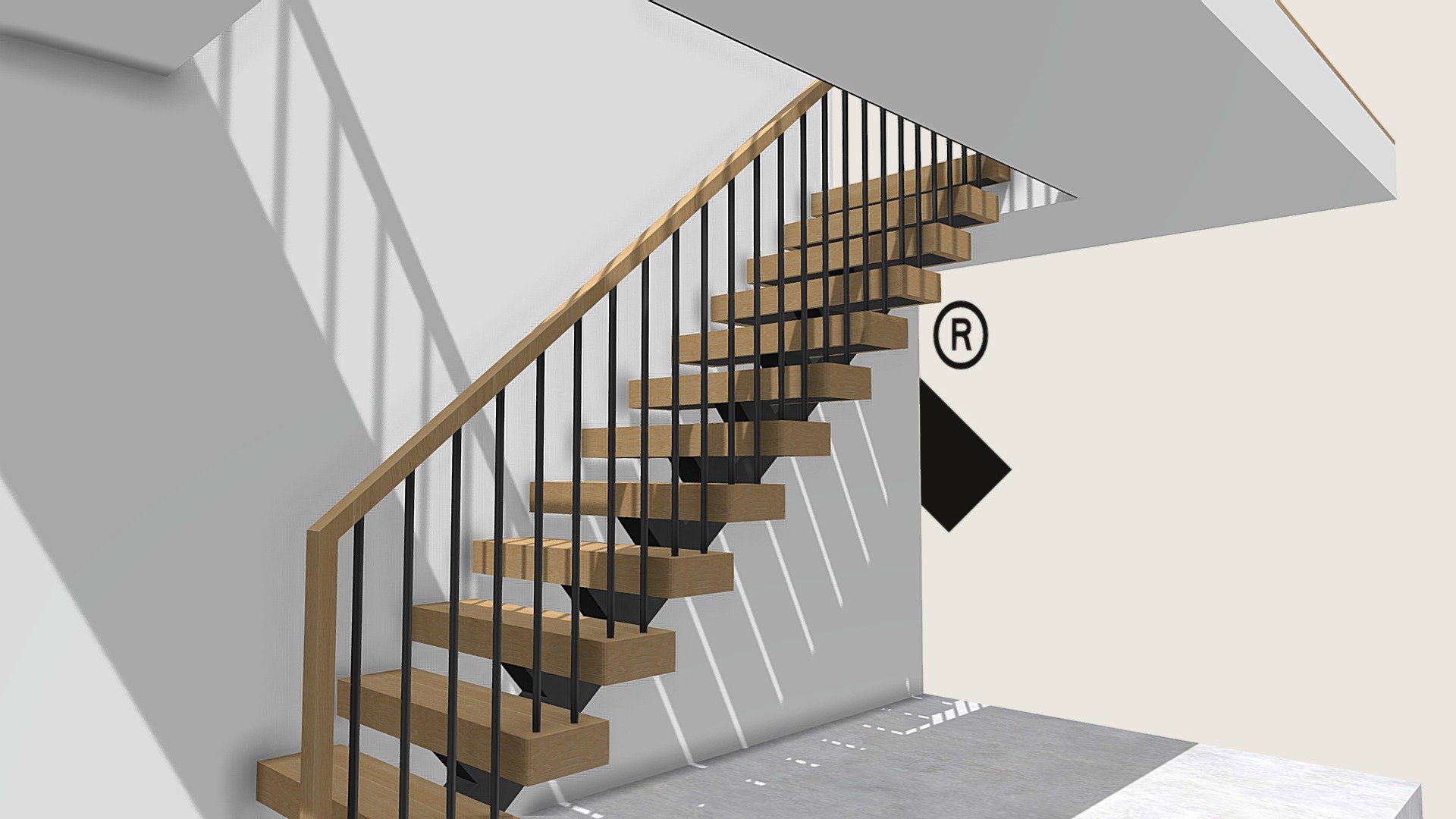 Jones - Staircase Visual - 3D model by The Metal Staircase Company ...