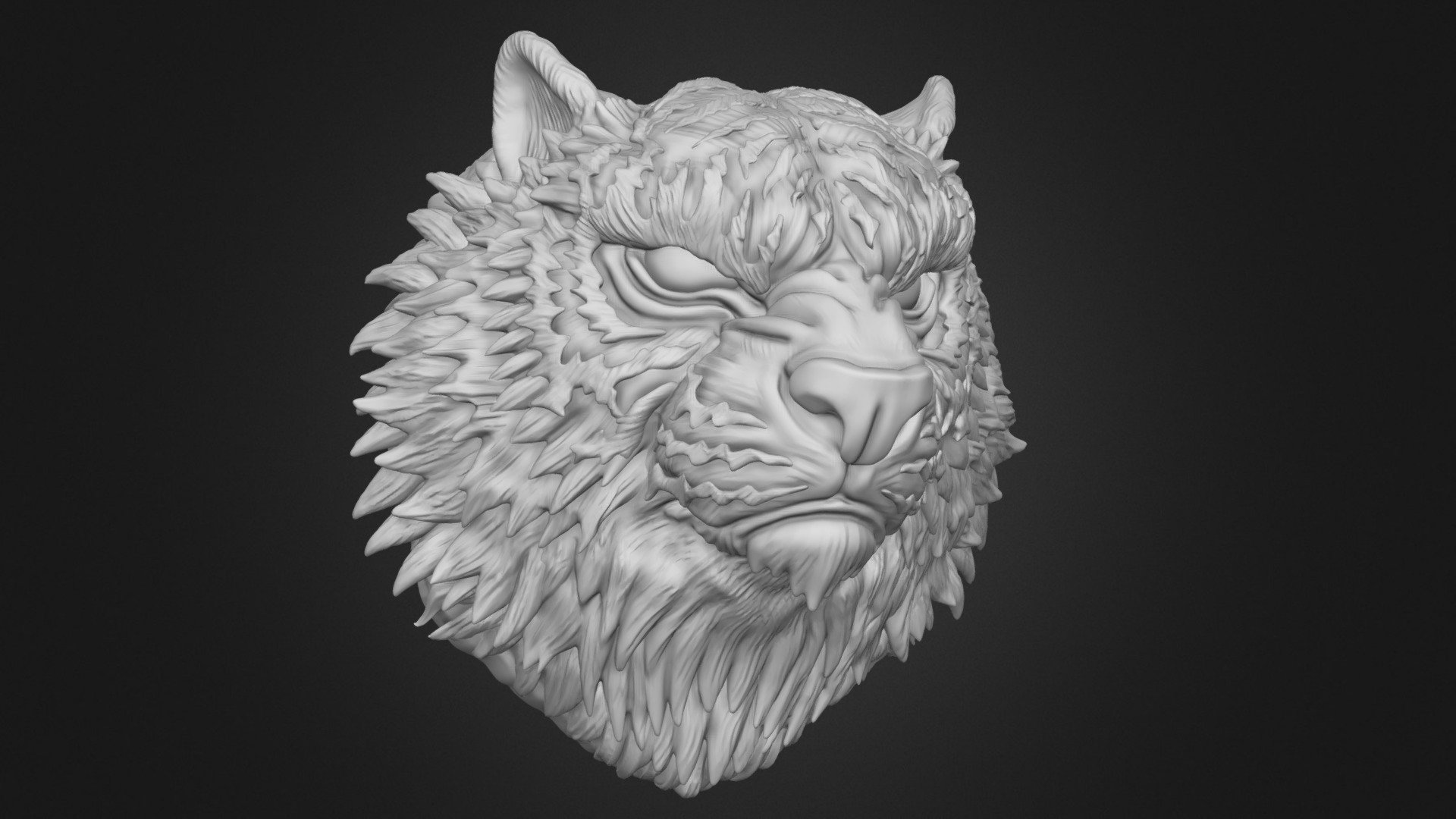 The Tiger Bust STL for 3DPrint - Buy Royalty Free 3D model by SeberdrA ...
