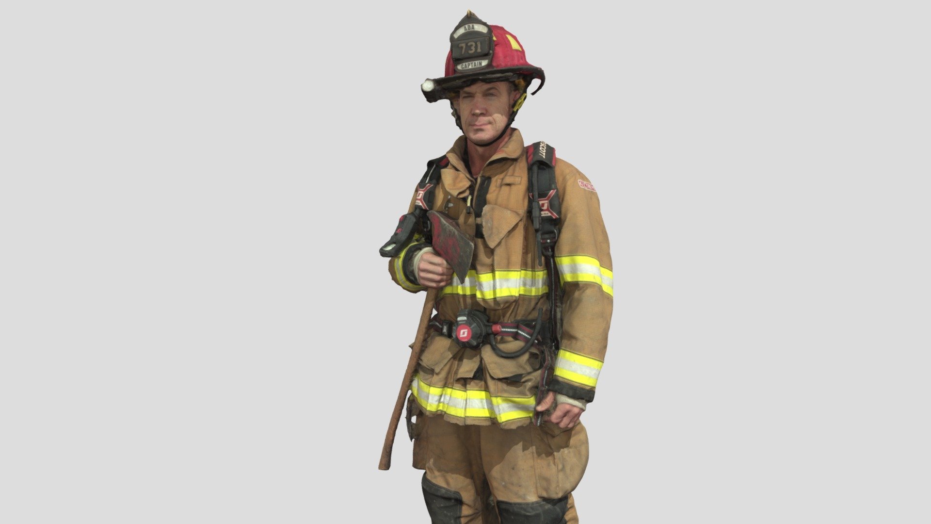 Fireman with axe - RAW scan - 3D model by 3DFascination [939b1ae ...