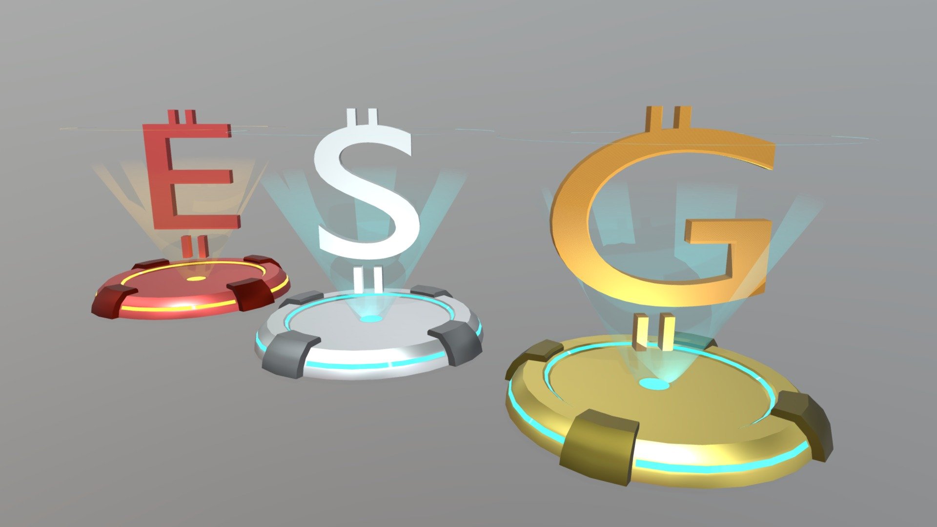 Futuristic Video Game Currency - Download Free 3D model by cruzrico4 ...