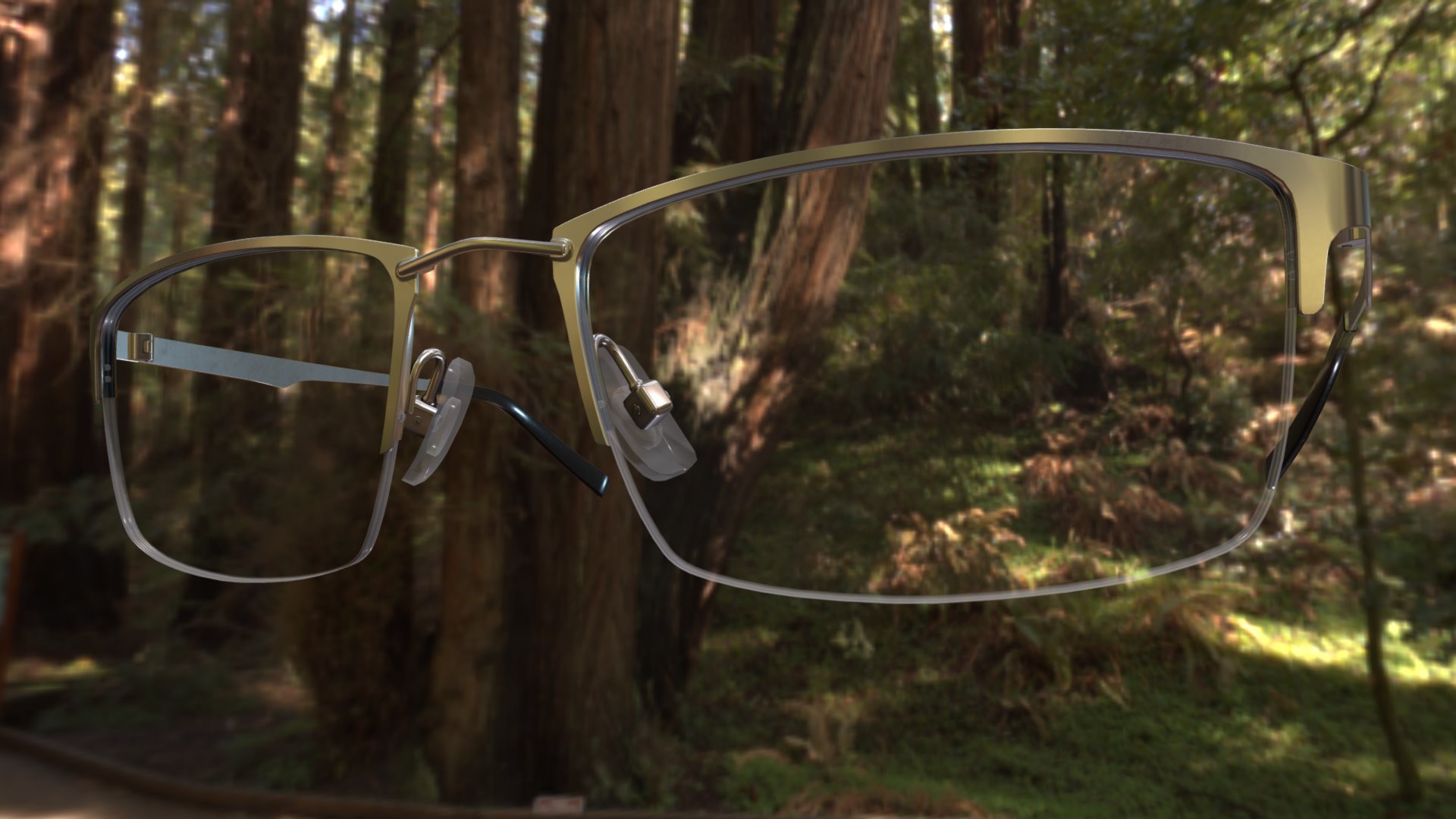 Gen Metal Half-Rim Rectangle Glasses. - 3D model by Jean-Luc (@Ruslan ...