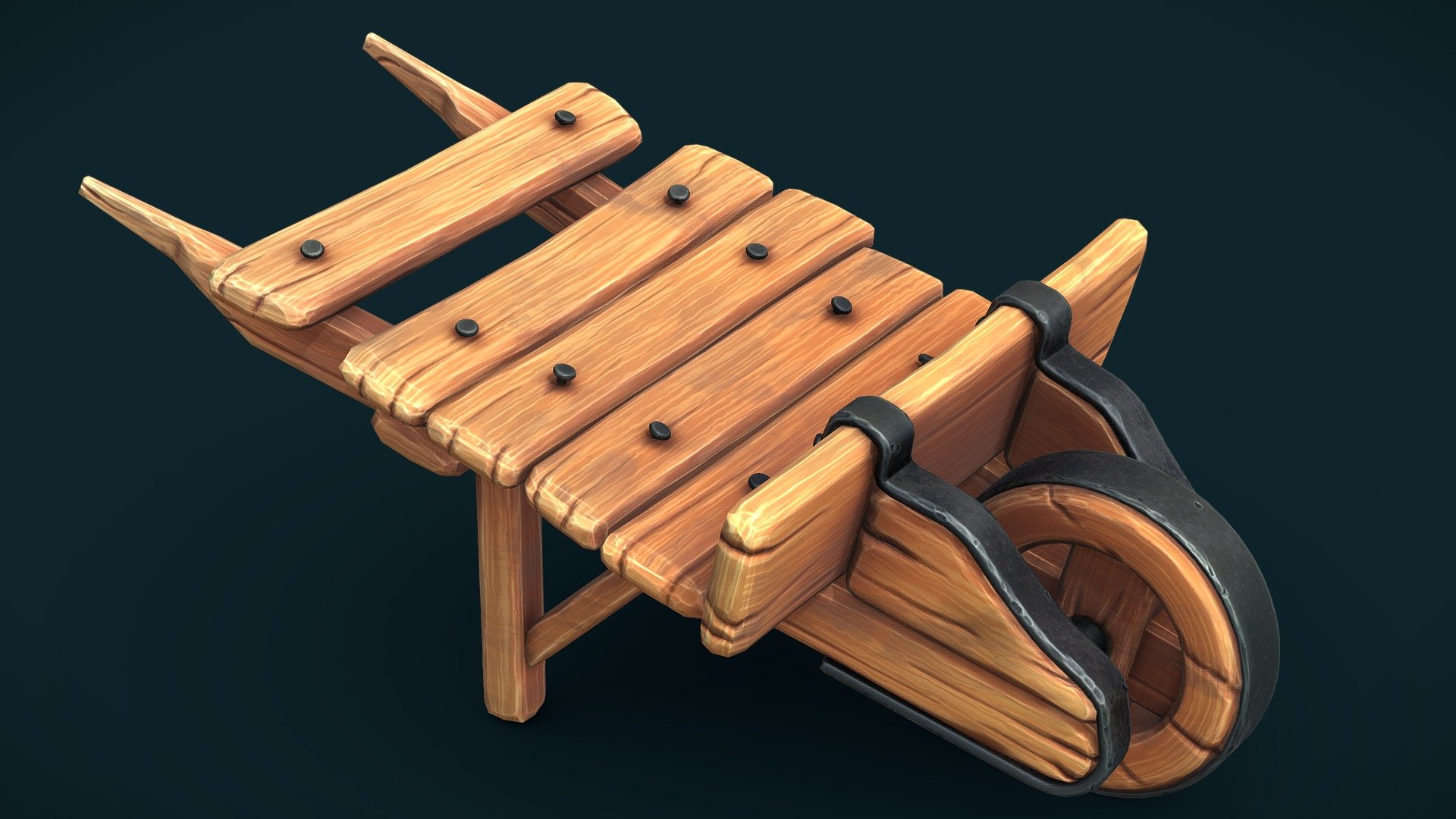 Stylized wooden cart - 3D model by seenoise [939d2dd] - Sketchfab
