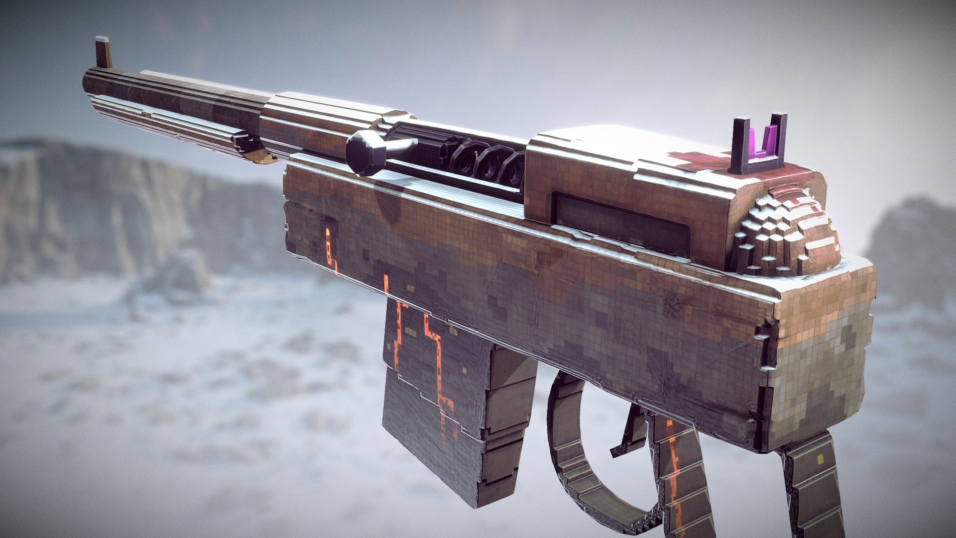 Pixel Semi Automatic Rifle - Download Free 3D model by Liam Moffitt ...