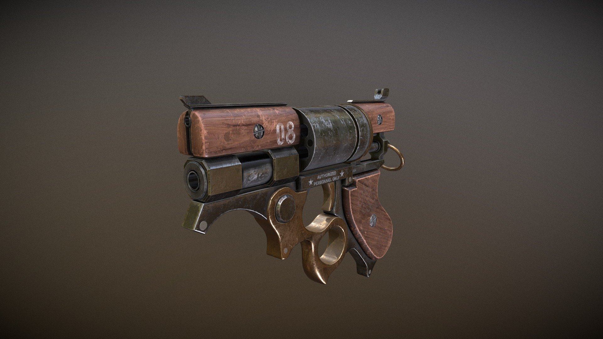 Steampunk Revolver - 3D model by Nikita Polovynko (@NikitaPolovynko ...