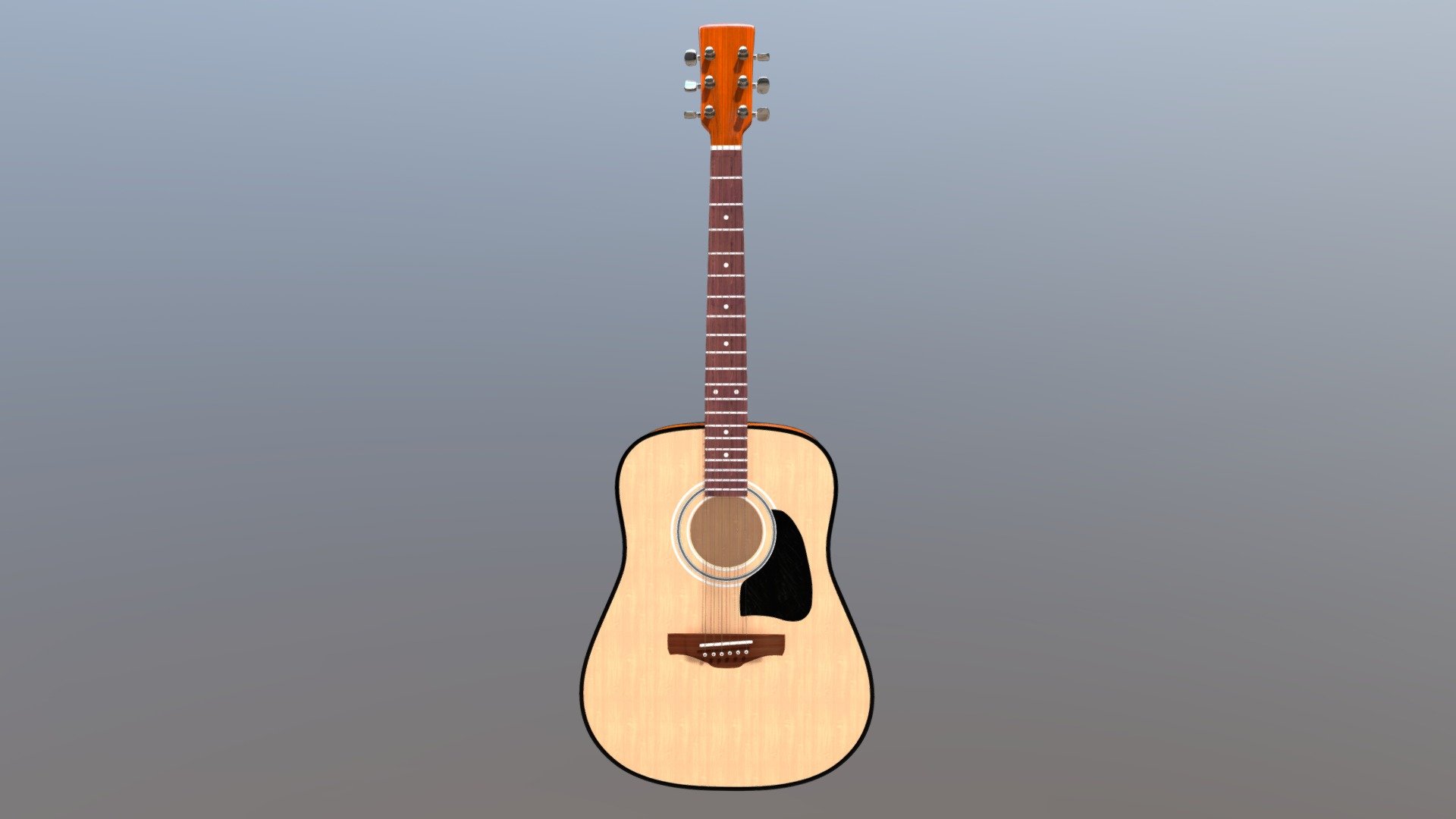 Acoustic guitar (High-poly) - Download Free 3D model by HardBread ...