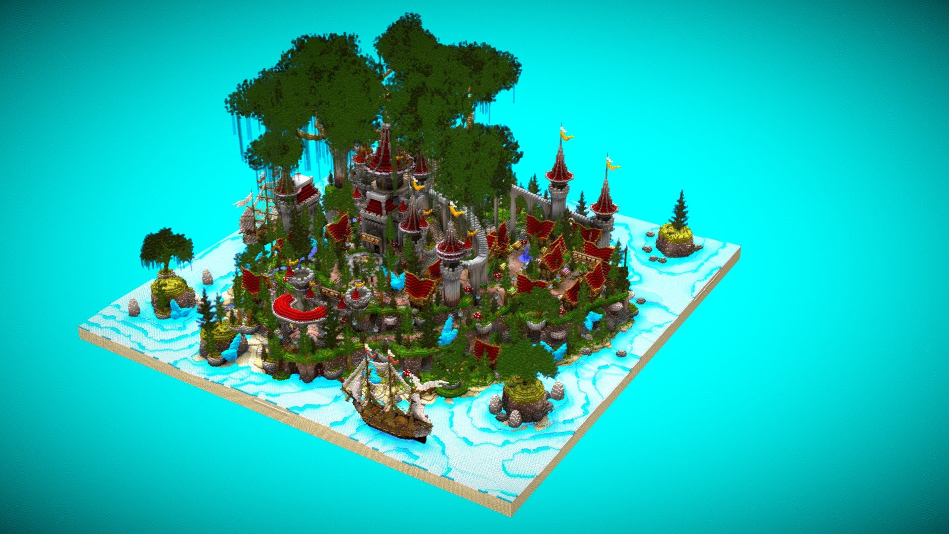 Red Medieval Castle Spawn - 400x400 - 3D model by MinelcBD [93b2039 ...