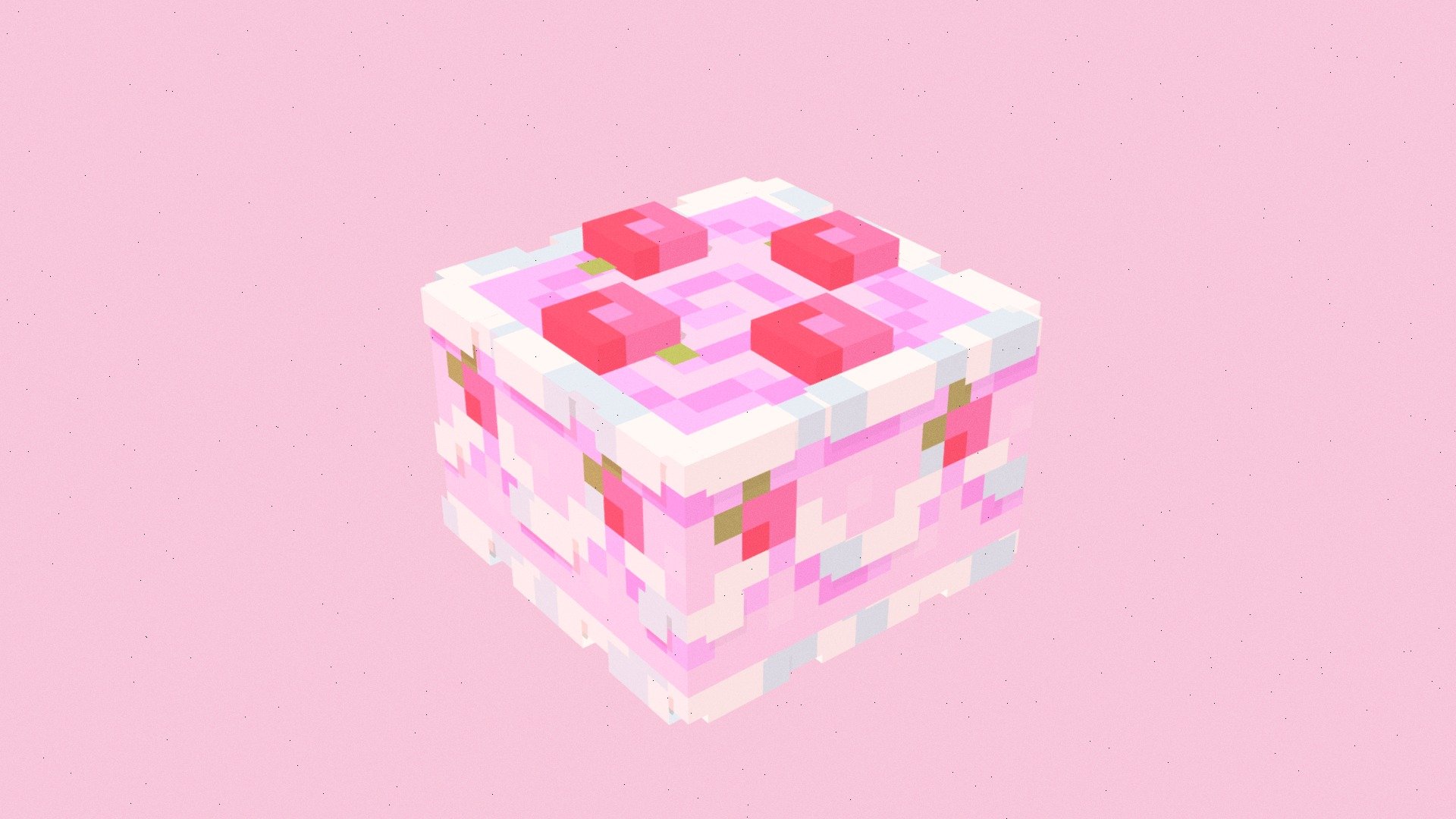 minecraft cake - 3D model by Sandrinasis [93b50cb] - Sketchfab