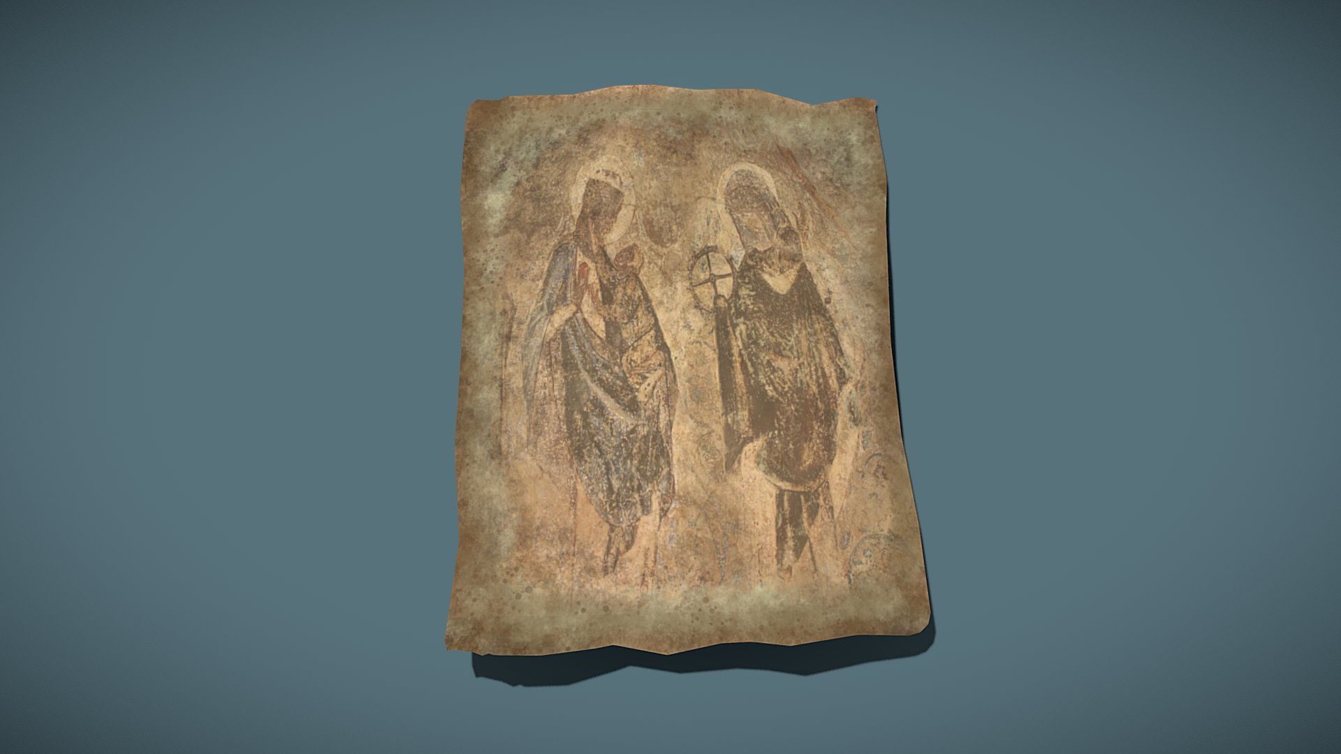 Worn Medieval Paper with Figures - Download Free 3D model by ...