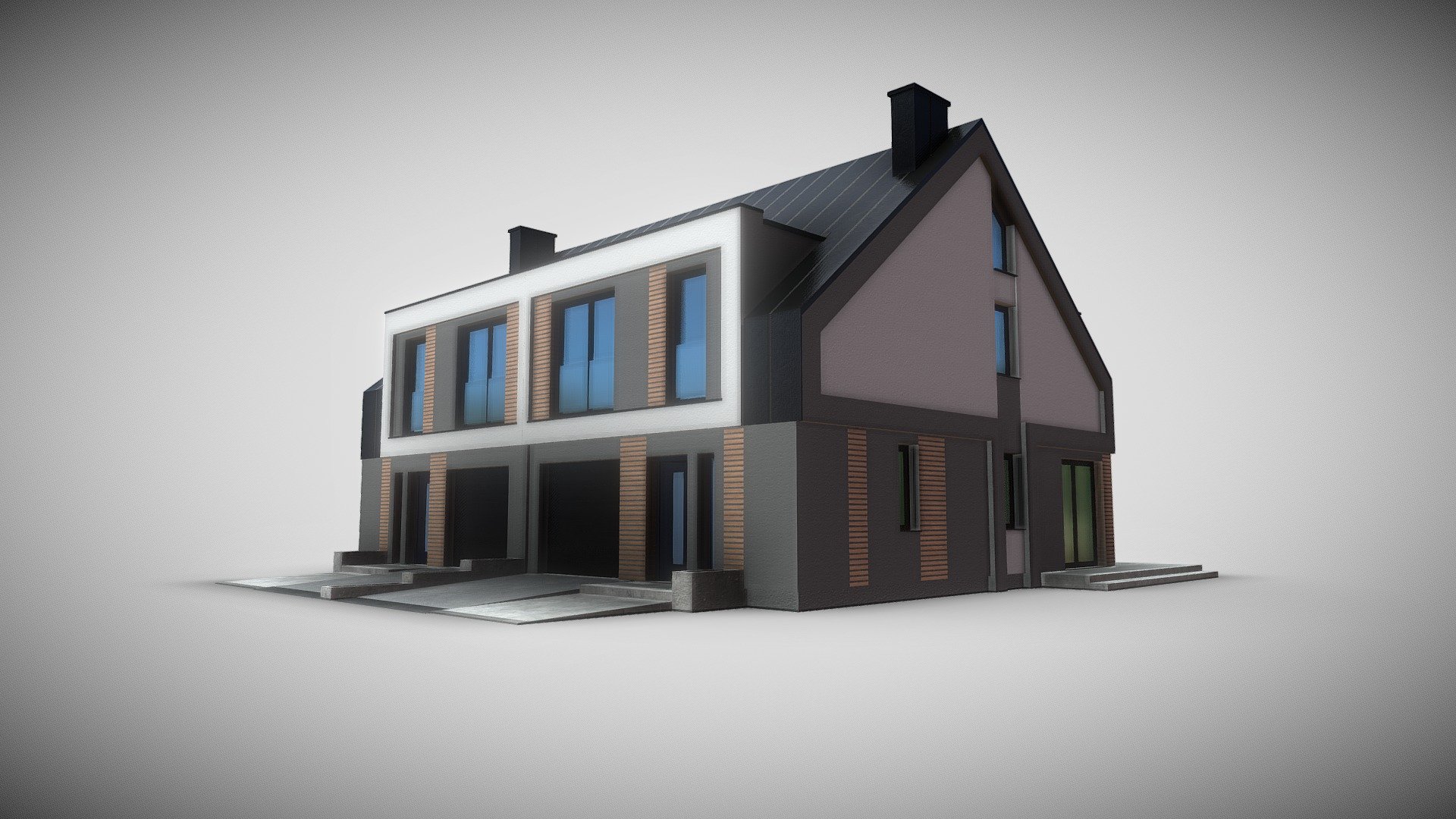 semi-detached house - Buy Royalty Free 3D model by IDEART (@rojekm ...