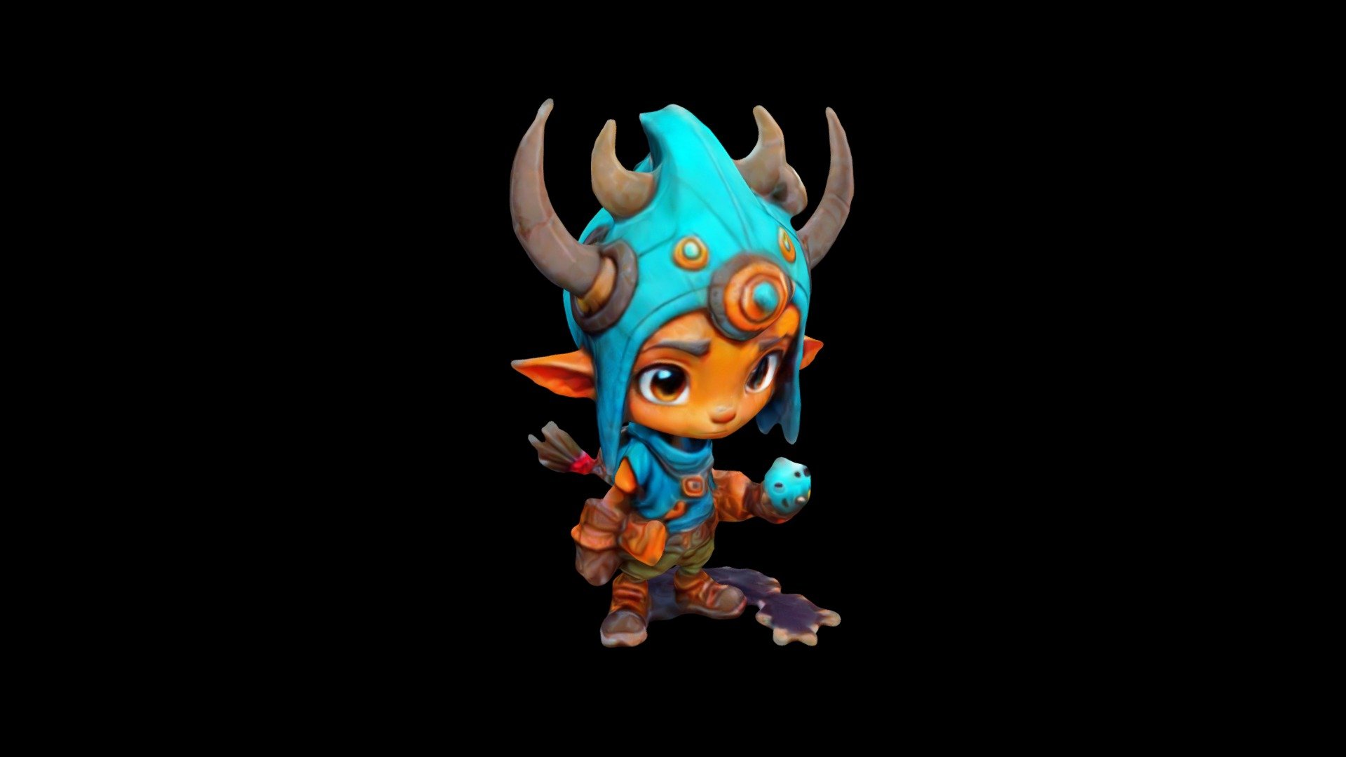 a blue skinned creature with horns and a blue ho - Download Free 3D ...