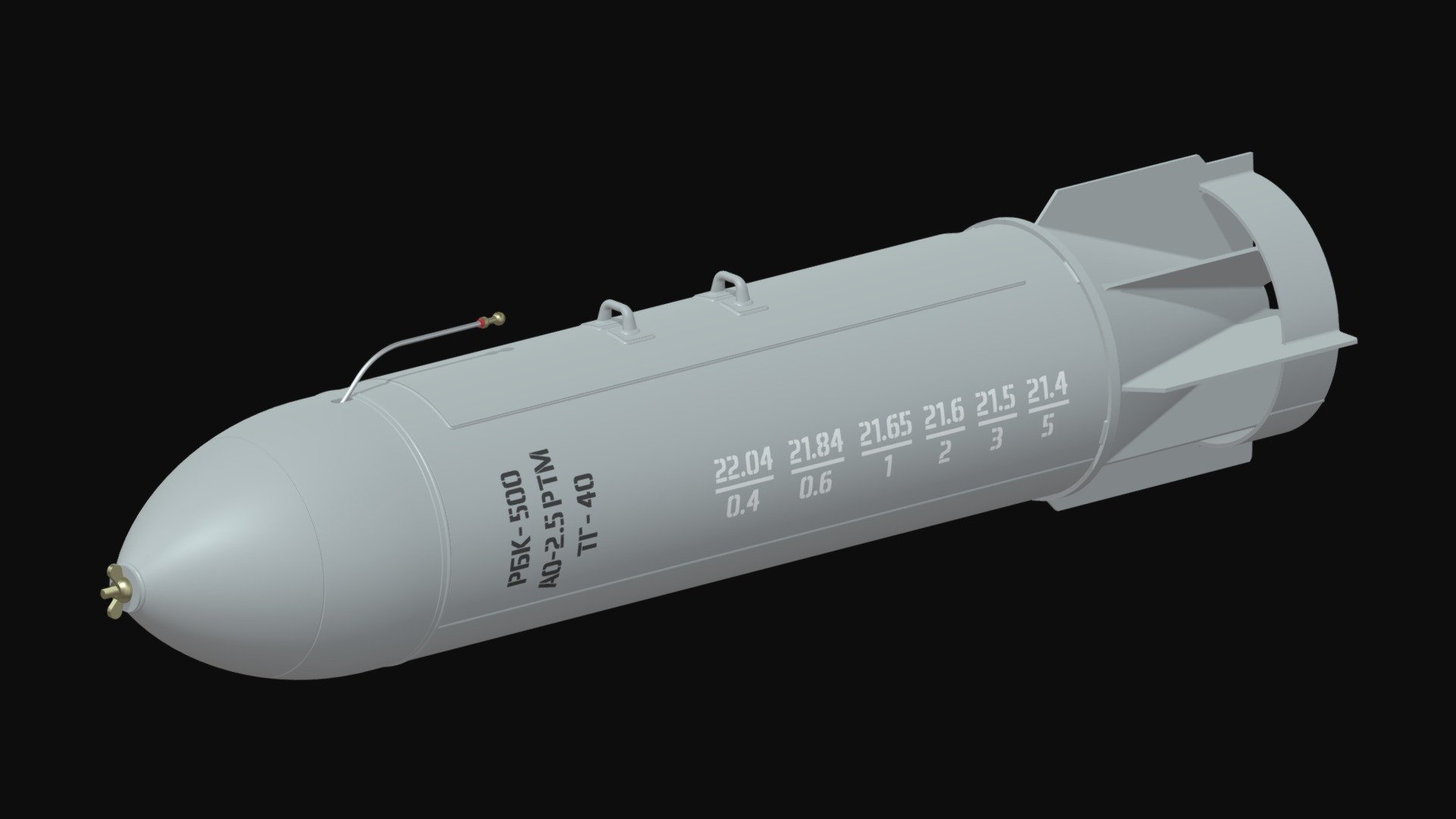 RBK-500 AO-2.5RTM Cluster bomb (Russia) - 3D model by Jeyhun1985 ...