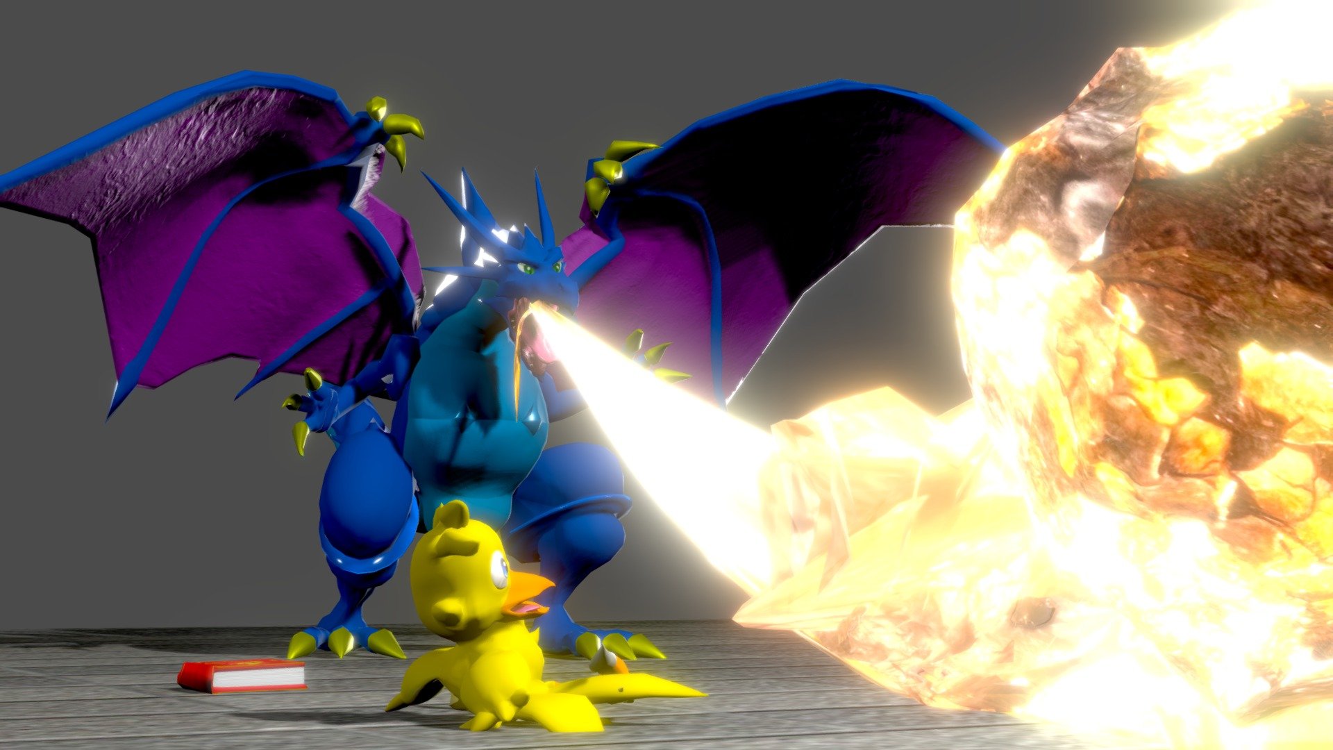 Chocobo & Bahamut Summon in the Dungeon - 3D model by mozyapene ...