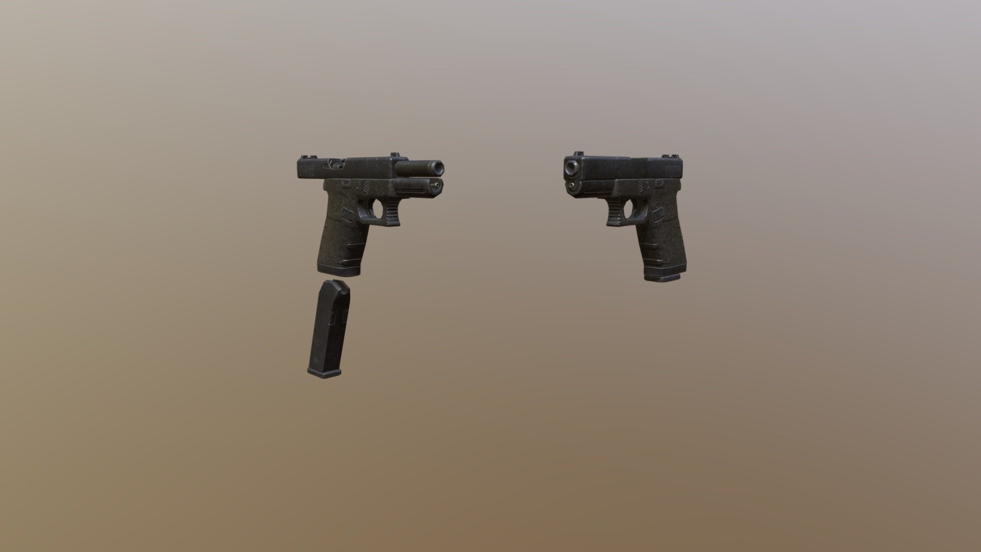 Low Poly Handgun - 3D model by kingworm [93d9973] - Sketchfab