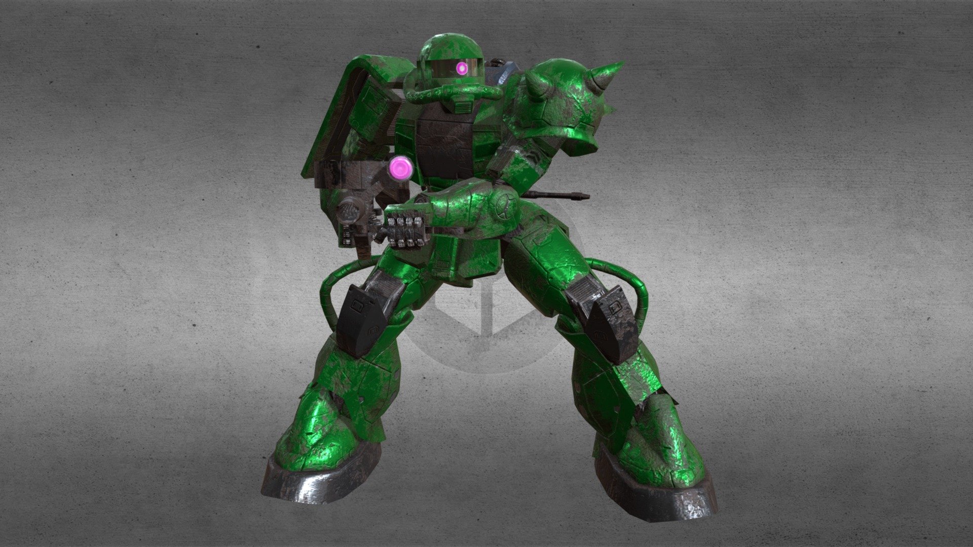 Zaku-2 Pose 01 - 3D model by JikuAIGE [93dc526] - Sketchfab