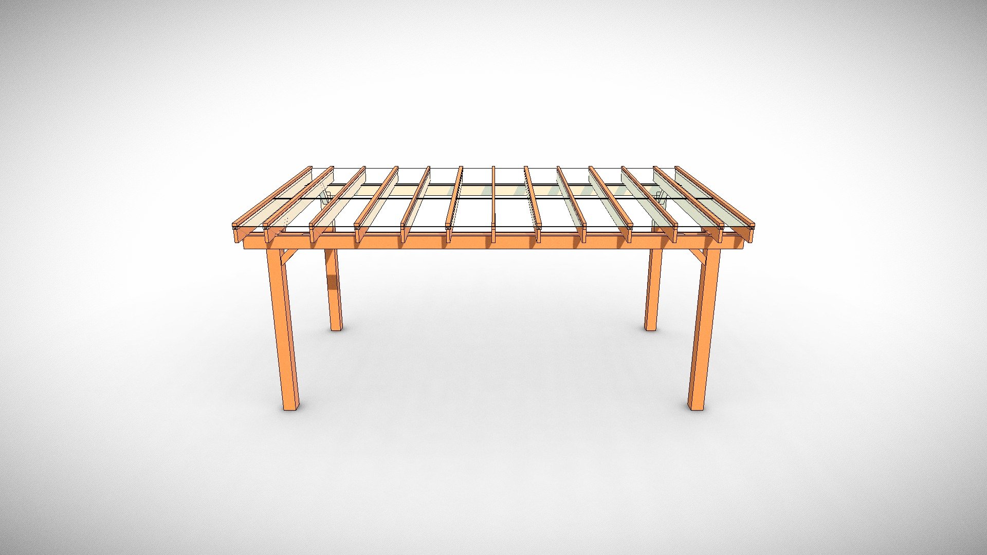 Custom Rain Guard Pergola - 3D model by Forever Redwood ...