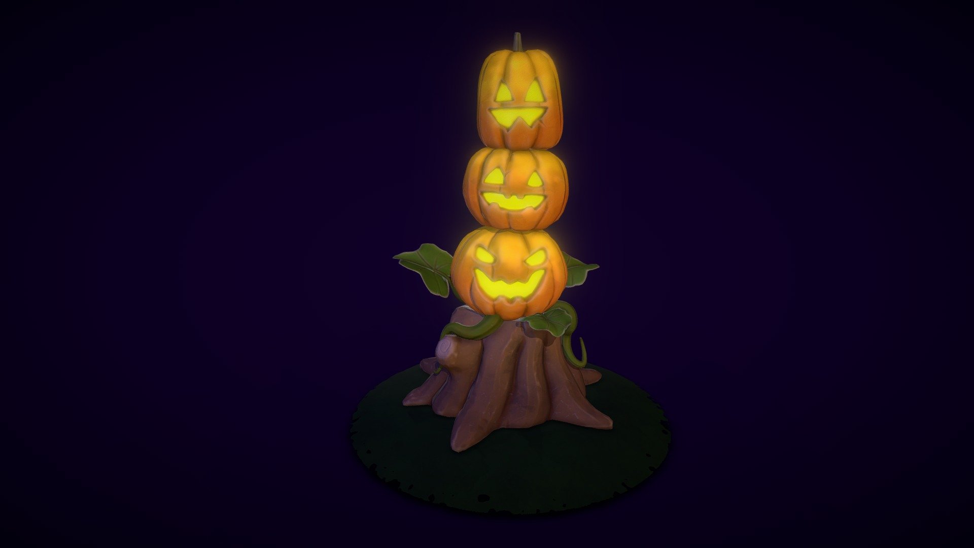 Stylized Pumpkins Mini Diorama - 3D model by HalfAsleepArtist [93e686b ...