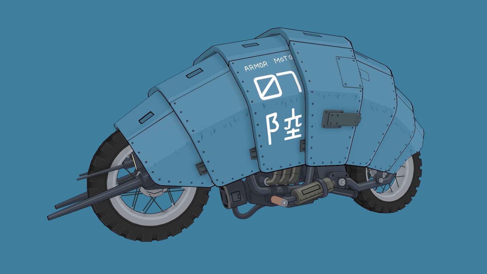 Armored Motorcycle - 3D model by Jayson Amor (@Json05) [93e6b8a ...