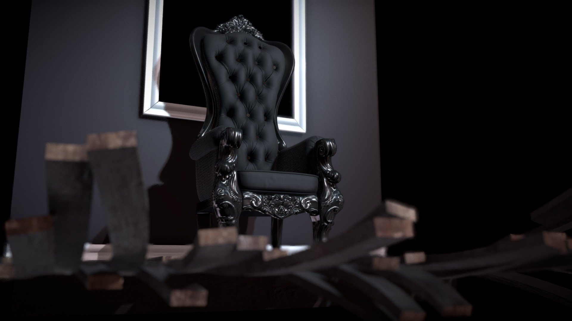 Baroque Chair WIP - 3D model by JbergAnimator [93eba92] - Sketchfab