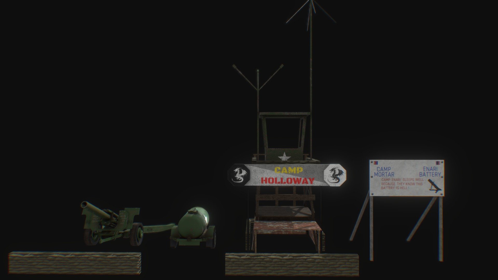 Low Poly Vietnam war military base assets - Download Free 3D model by ...