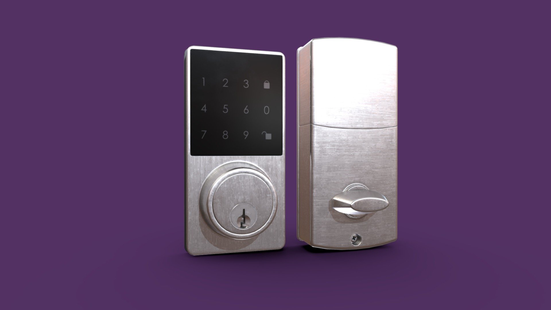 Square- Door Digital Lock - 3D model by We3Do (@we3DoModel) [93f0ca0 ...
