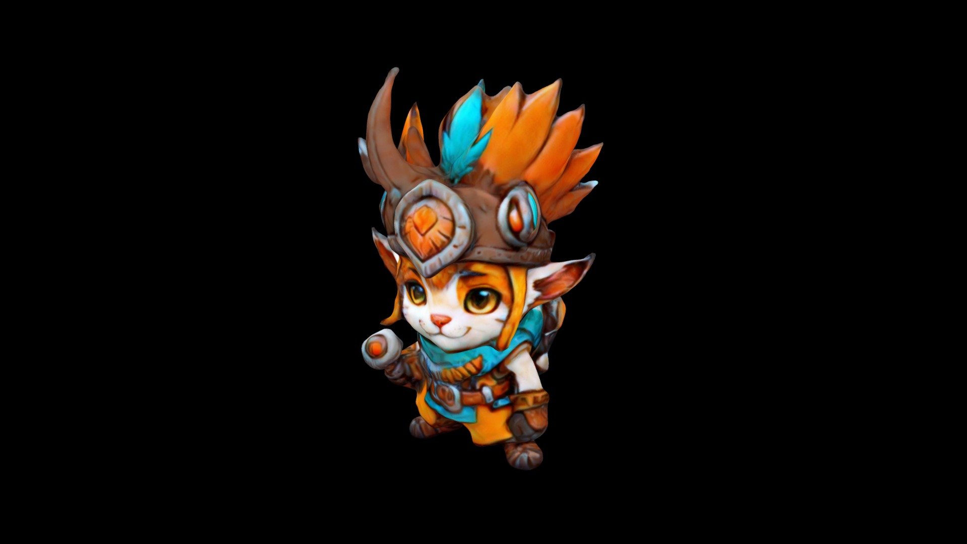 a white cat dressed as a raider the cat is holdi - Download Free 3D ...
