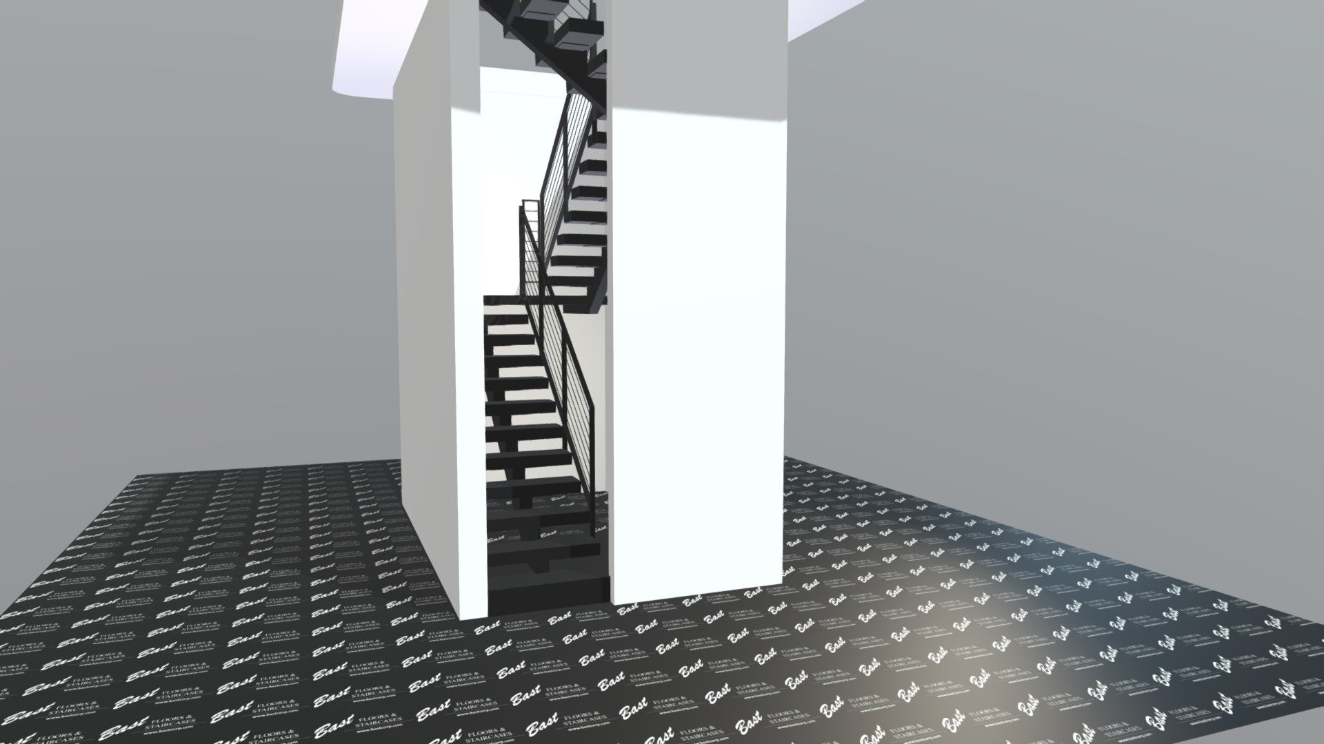 box treads steel stringer w/ welded system - 3D model by Bast floors ...